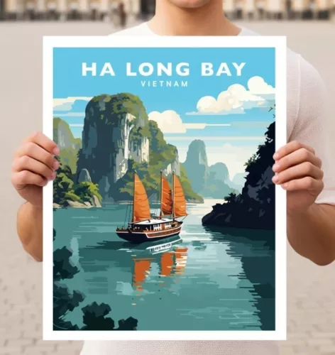 POSTER Ha Long Bay Vietnam Travel Wall Art Print UNFRAMED, 12x18 ...