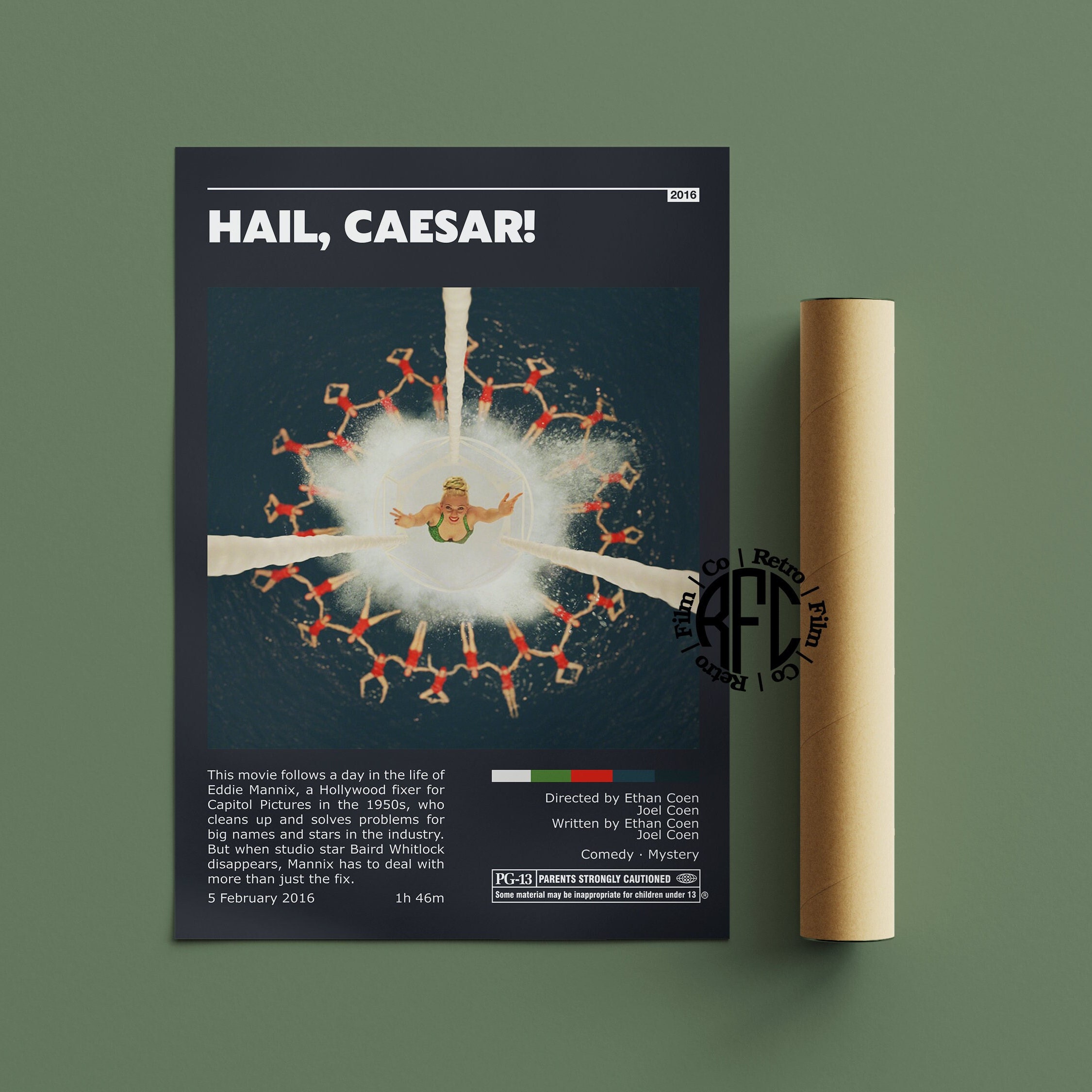 POSTER Hail, Caesar Retro Vintage Poster | Minimalist Movie Poster ...