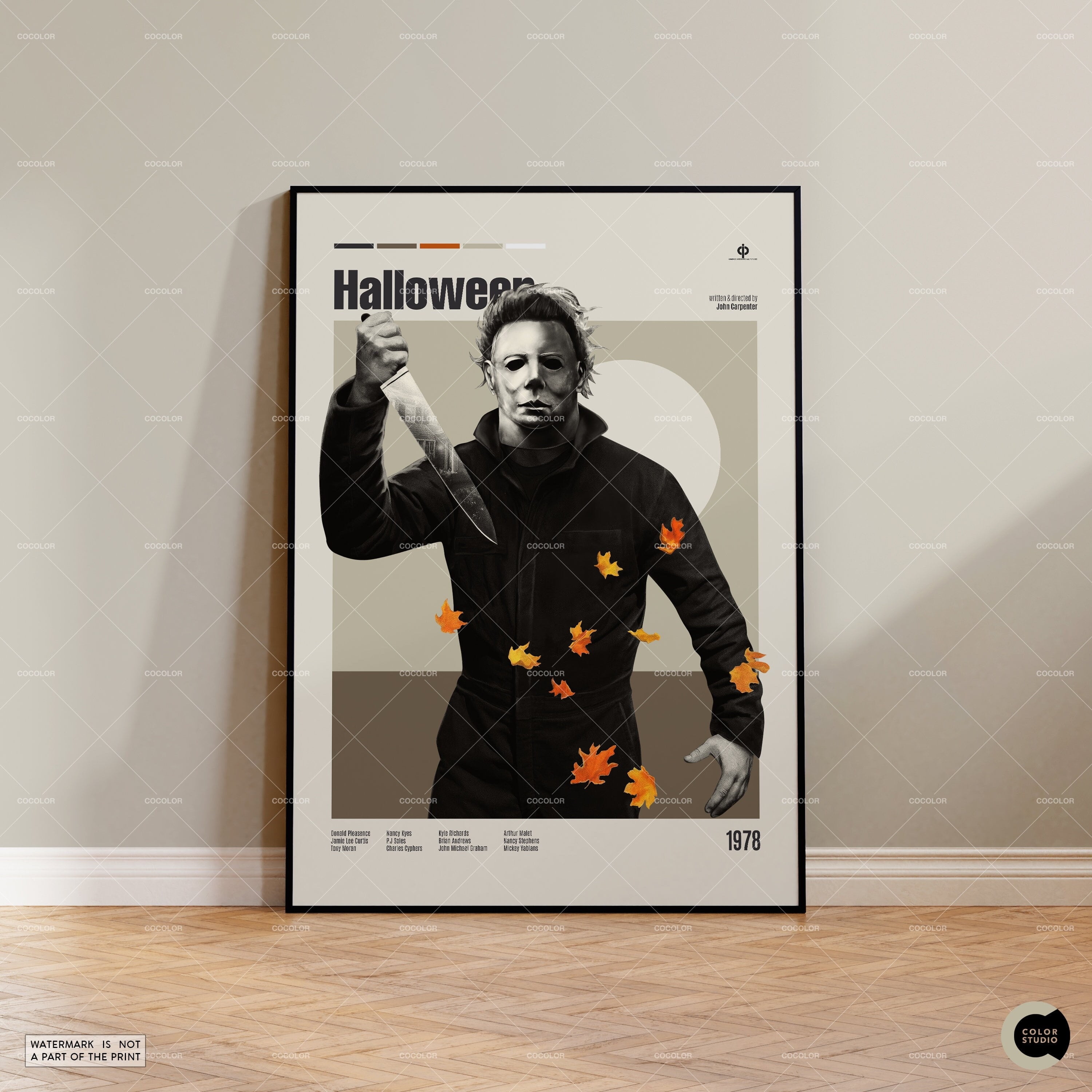 POSTER Halloween, Retro Movie Poster, Midcentury Modern, Retro Tv Show ...