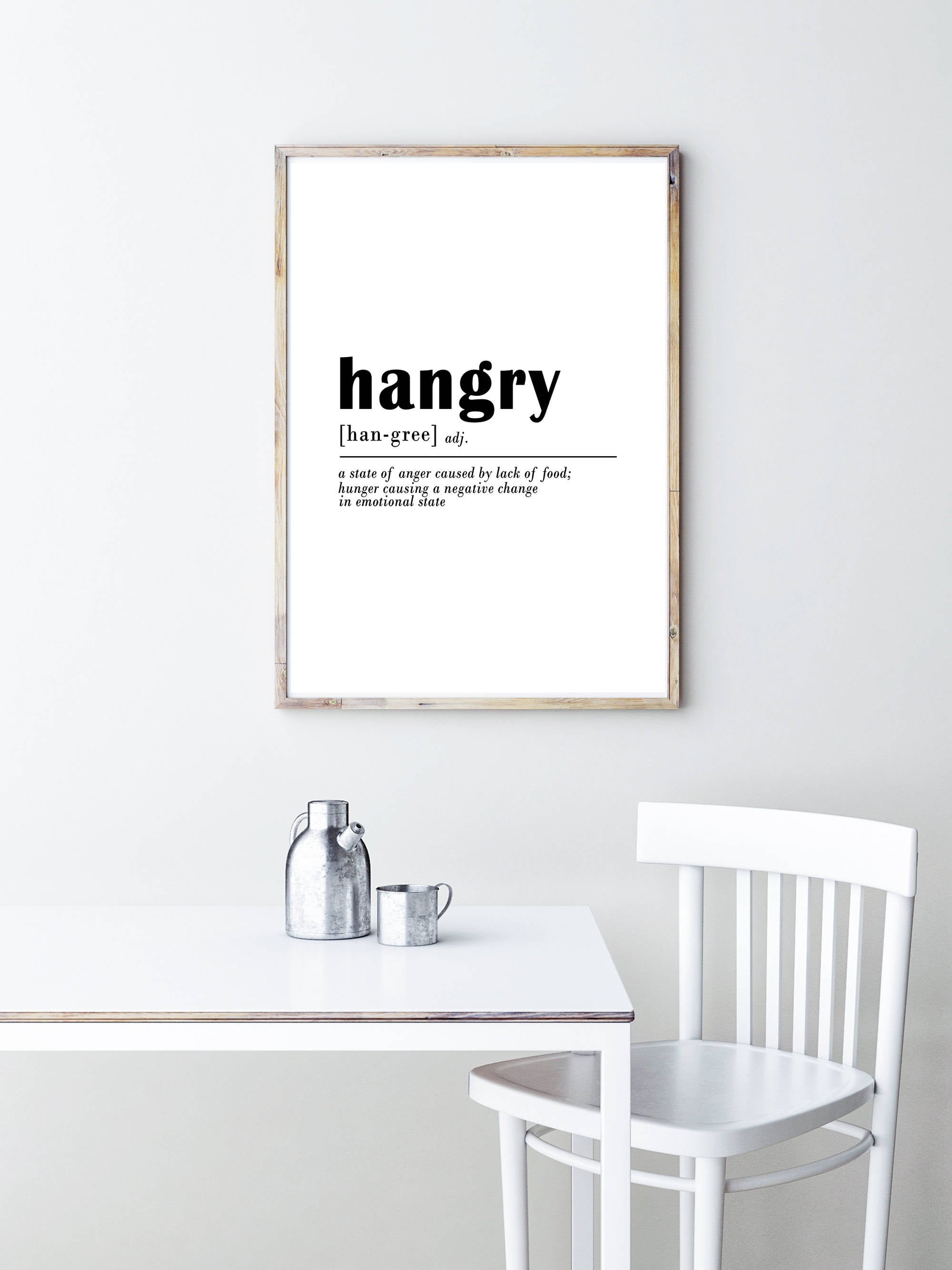 POSTER Hangry Print, Hangry Poster, Minimalist Quote Art, Kitchen Wall ...