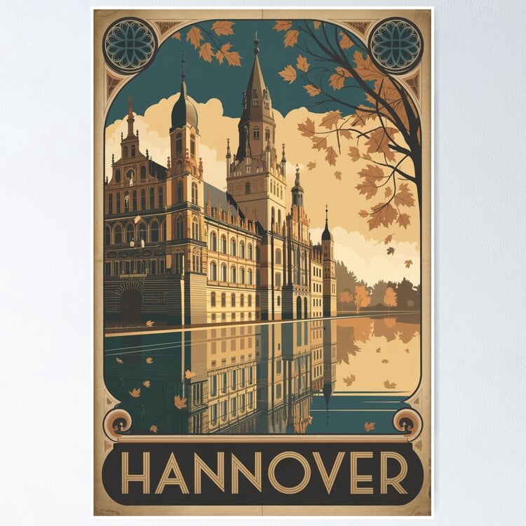 POSTER Hannover Vintage Travel Poster Poster UNFRAMED, 12x18 - Walmart.com