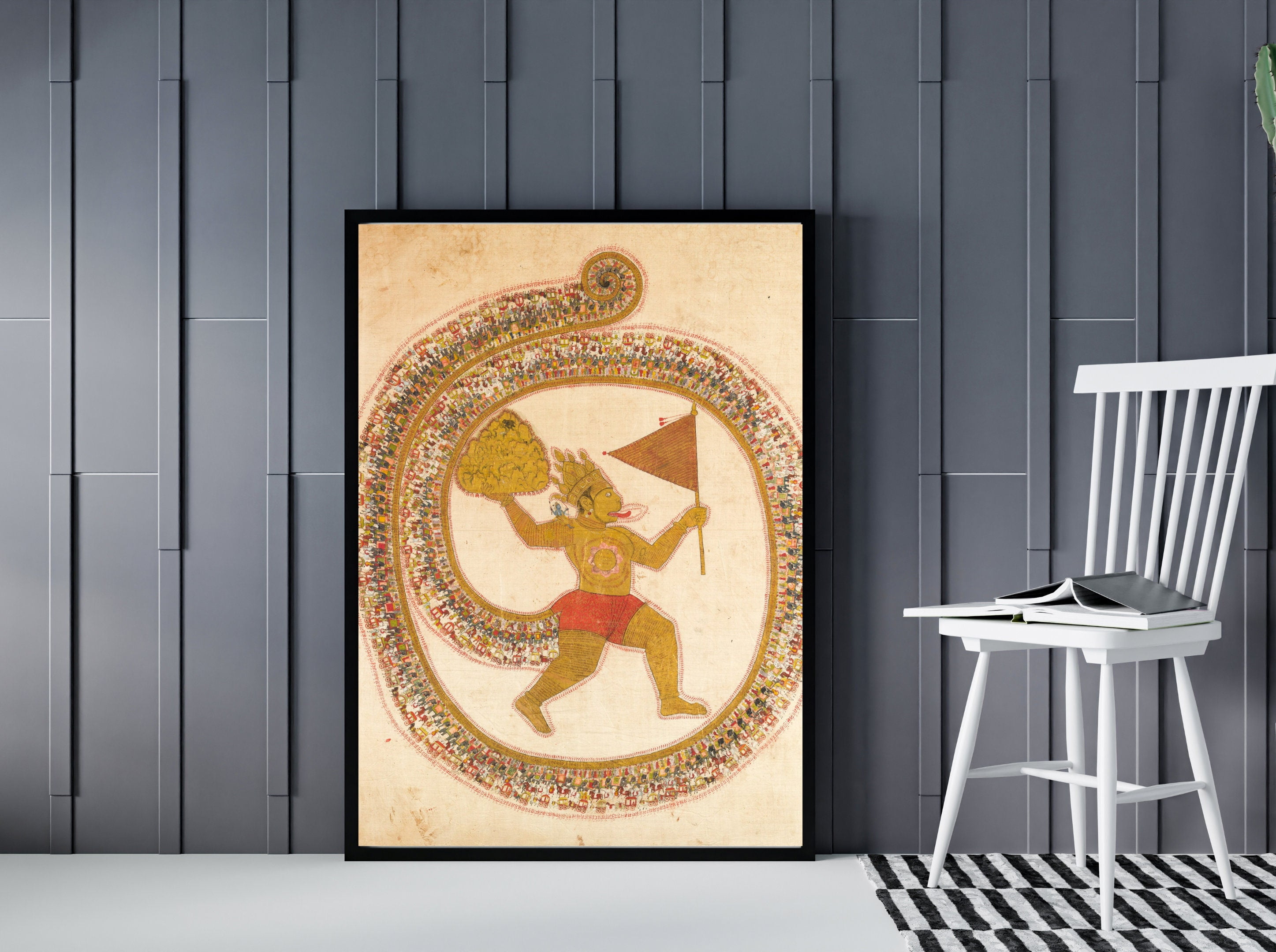 POSTER Hanuman Rare Poster, Hindu God Painting, Hanuman Poster ...