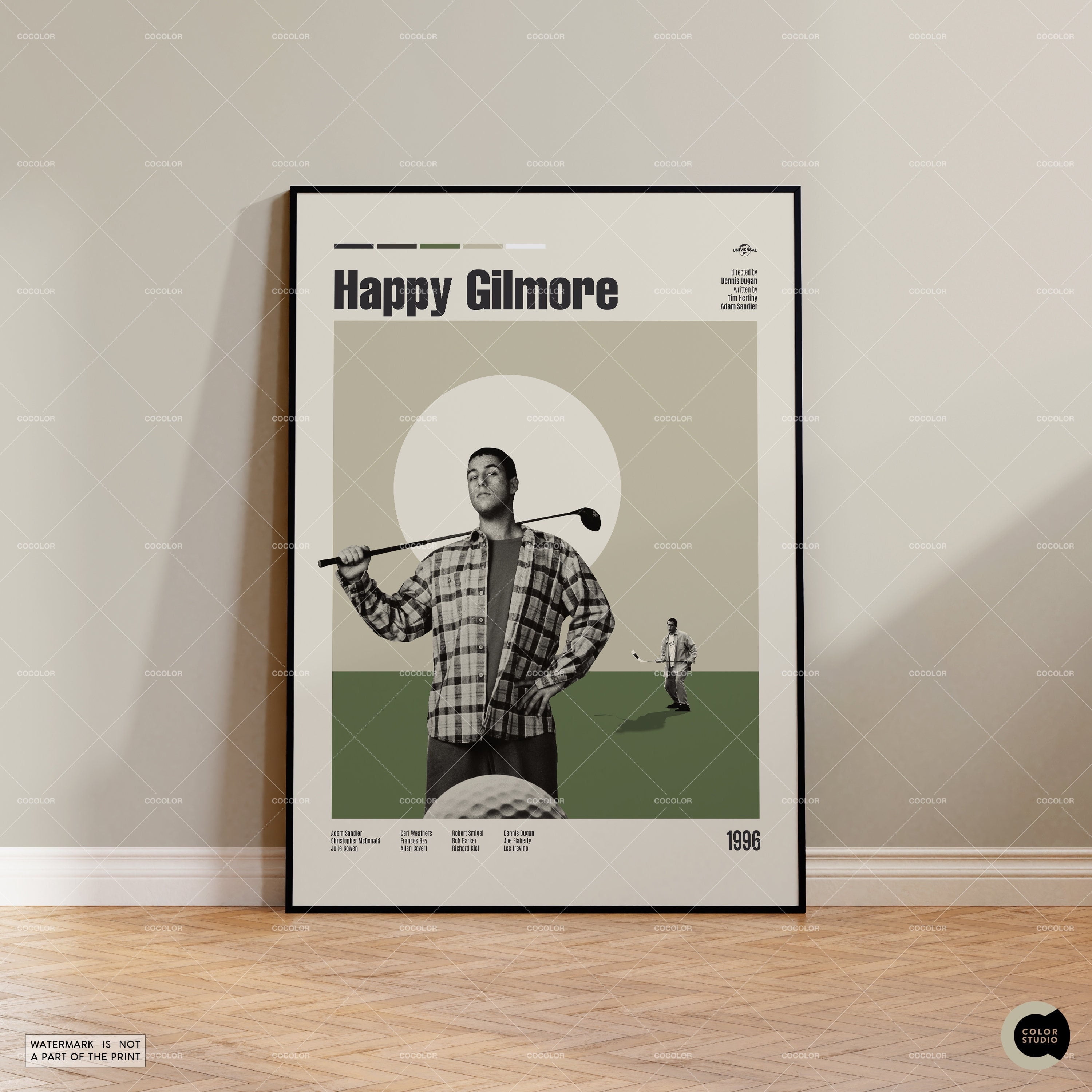 POSTER Happy Gilmore, Adam Sandler, Vintage Movie Poster, Retro Modern ...