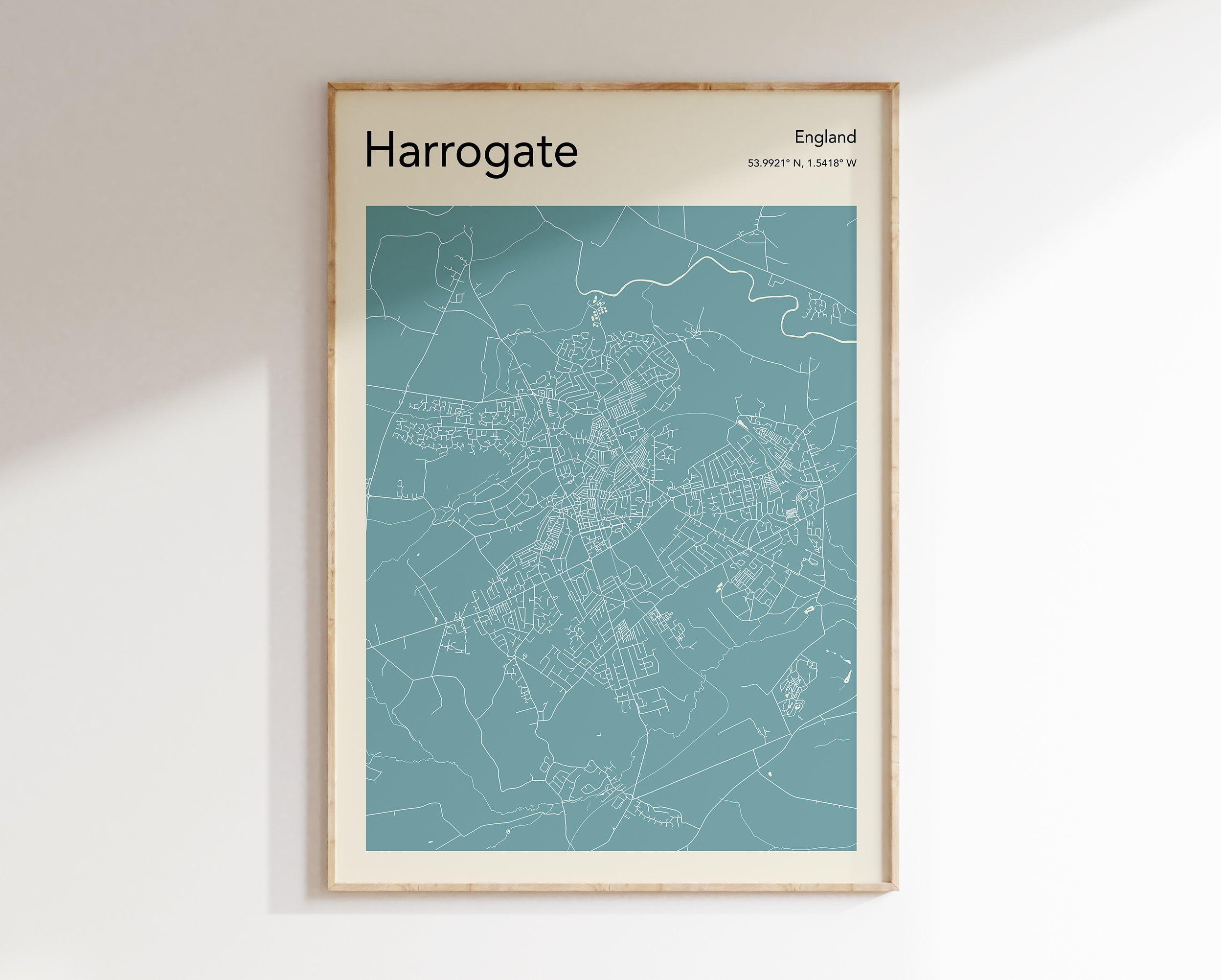 POSTER Harrogate Map Print, , Harrogate Map Poster, Harrogate Map Wall ...