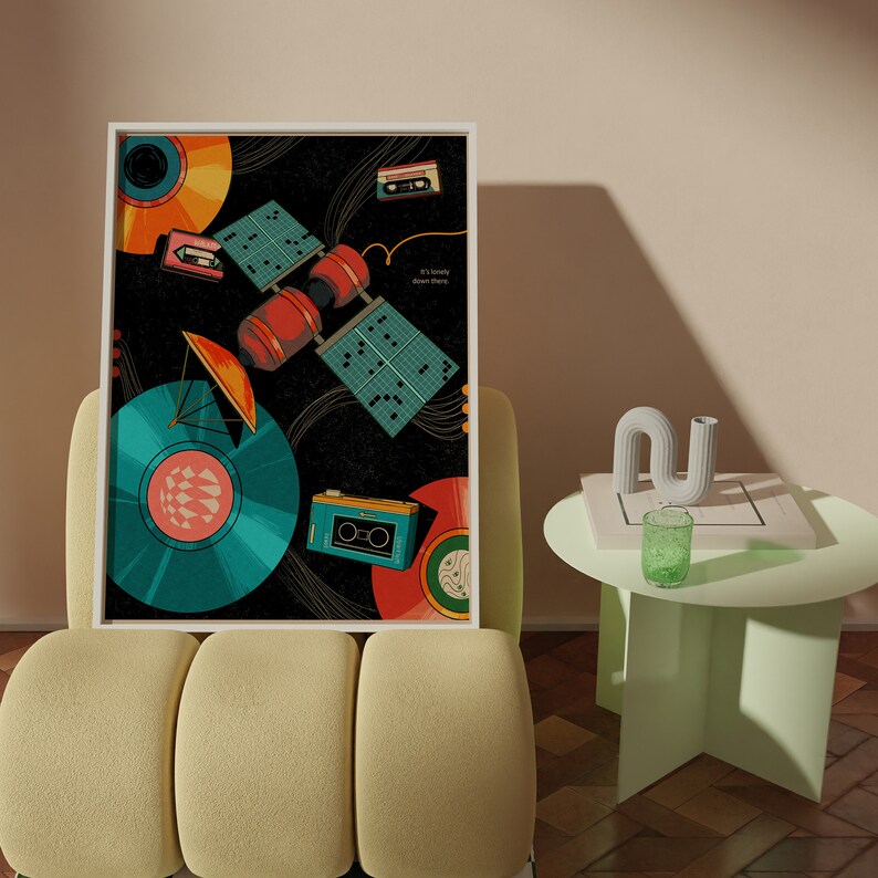 POSTER Harry Retro Satellite Print Decor, Harry Poster, Satellite Wall ...