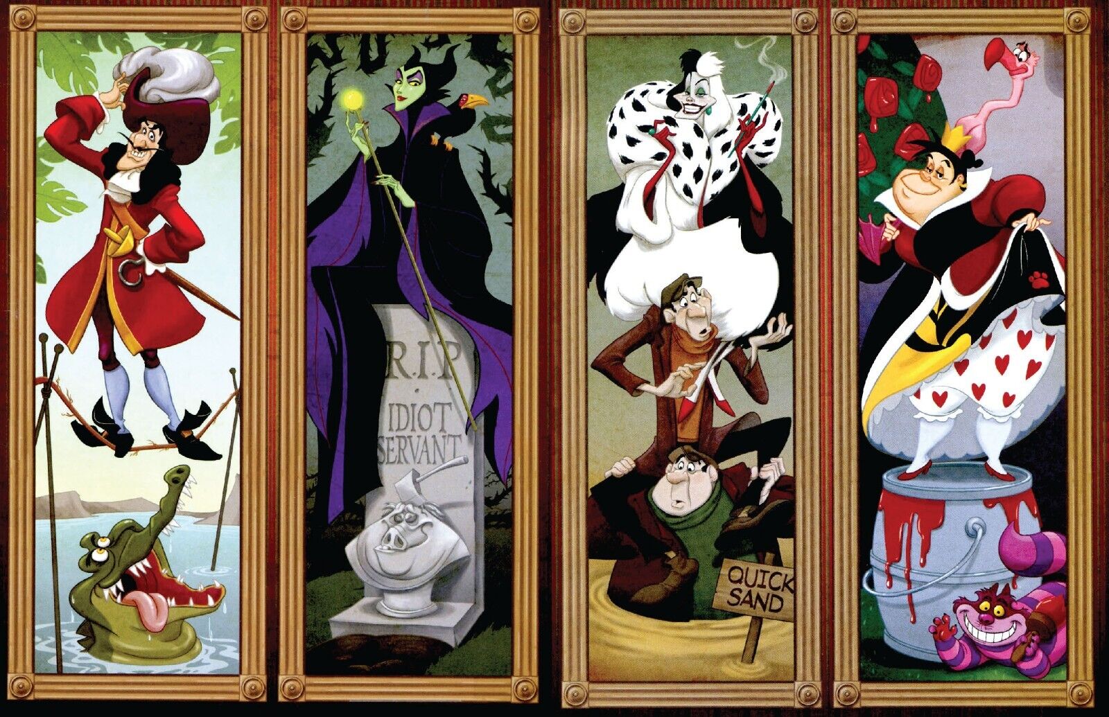 POSTER Haunted Mansion Disney Villains Stretching Portraits Poster ...