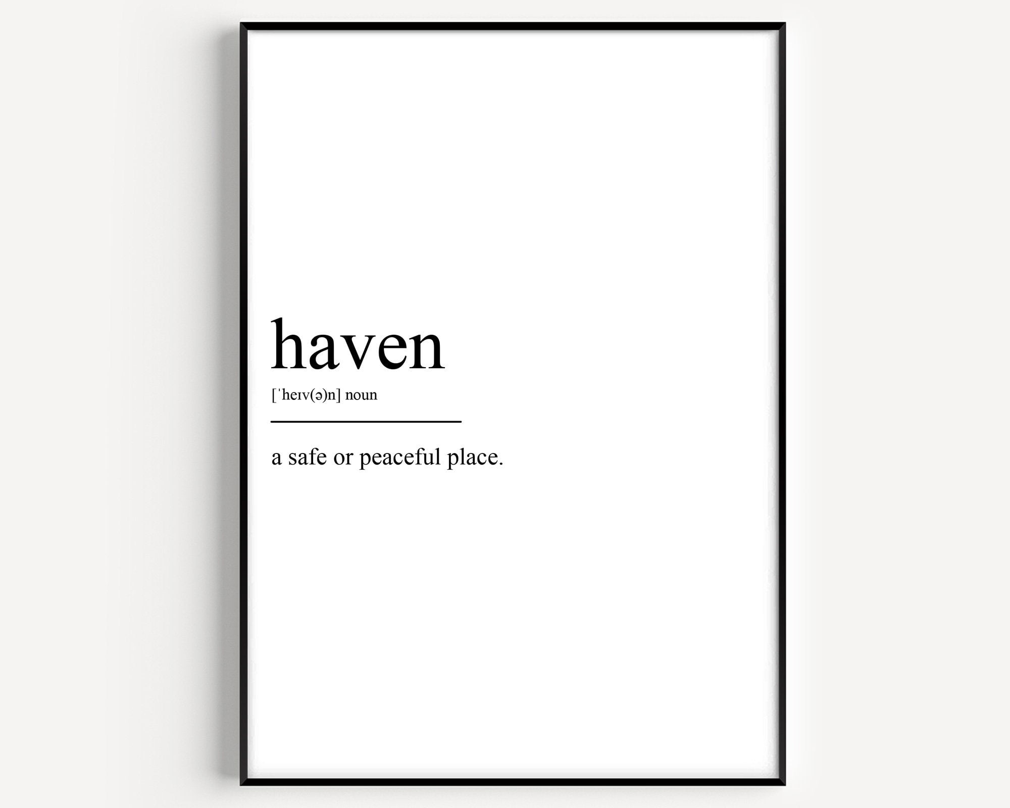 POSTER Haven Definition Print-UNFRAMED - Walmart.com