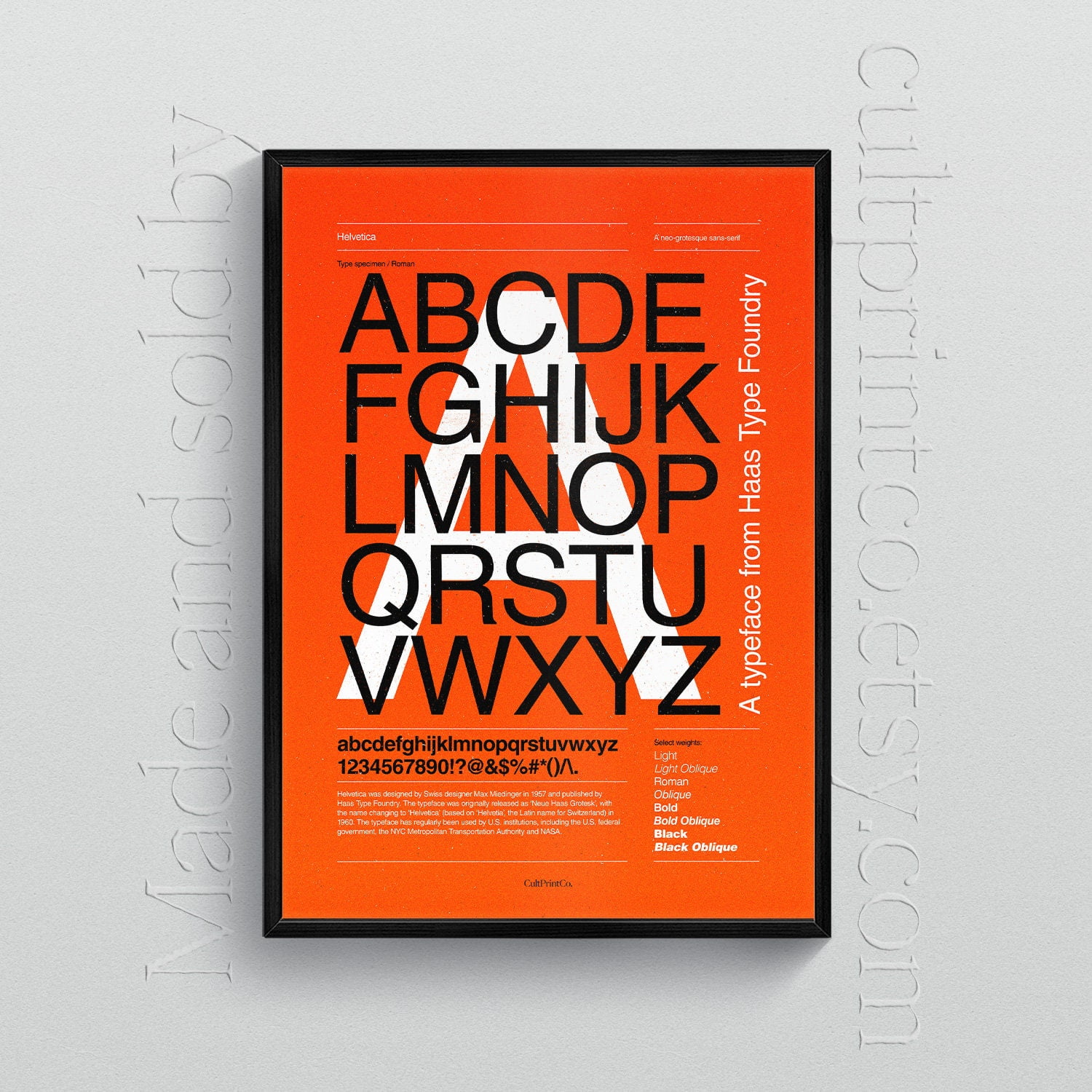 POSTER Helvetica Type Specimen Poster - Minimalist Home Decor, Gift for Designers, Graphic ...