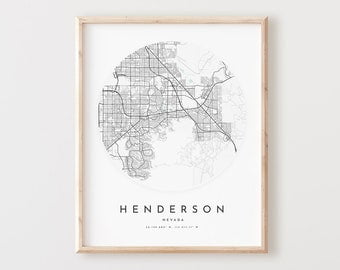 POSTER Henderson Map Print, Henderson Map Poster City Wall Art, Nv Road ...