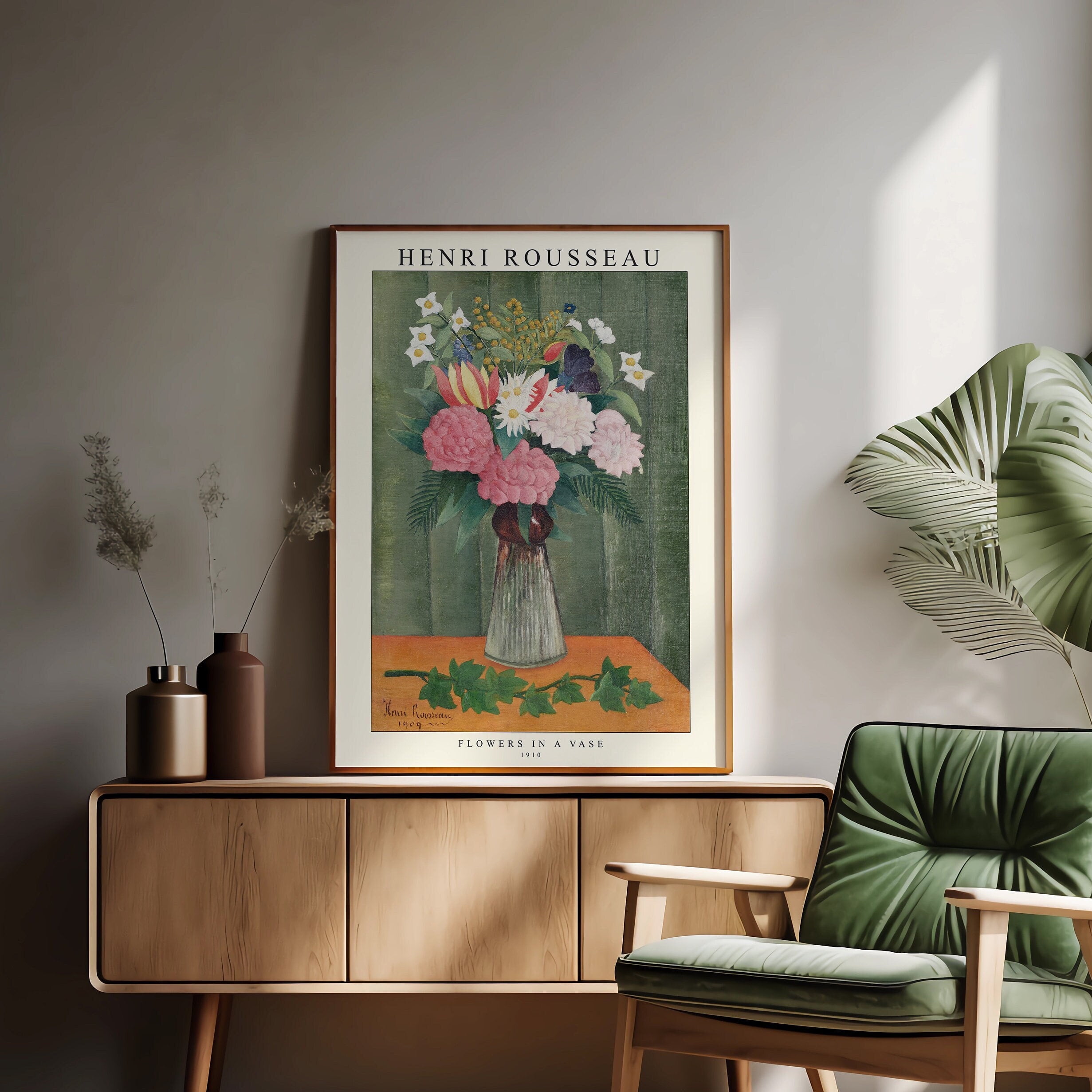 POSTER Henri Rousseau Flower Market Print, Botanical Print, Famous ...