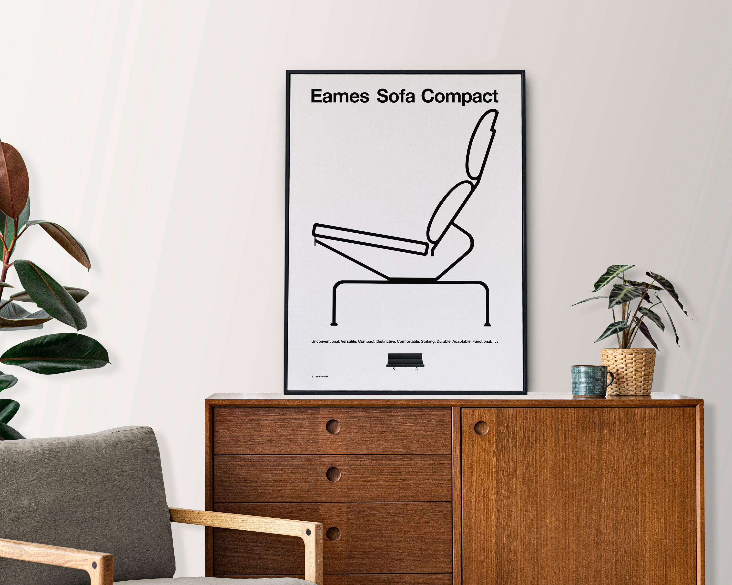 Poster Herman Miller Poster | Eames Sofa Compact | -UNFRAMED - Walmart.com
