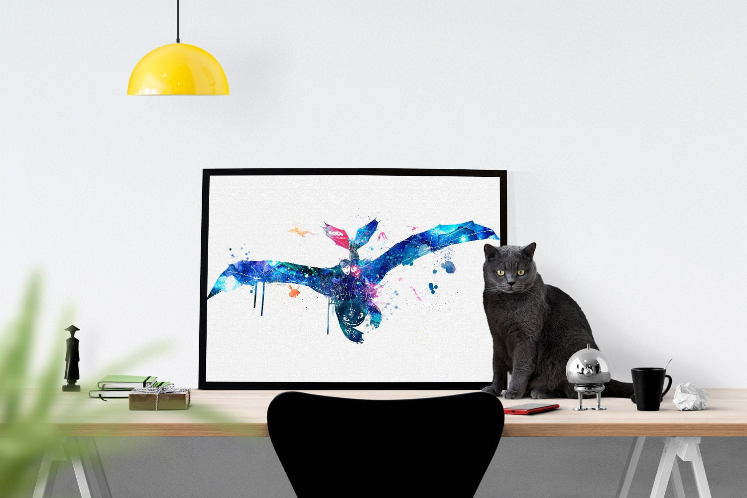 POSTER Hiccup & Toothless How To Train Your Dragon Watercolor Art Print ...