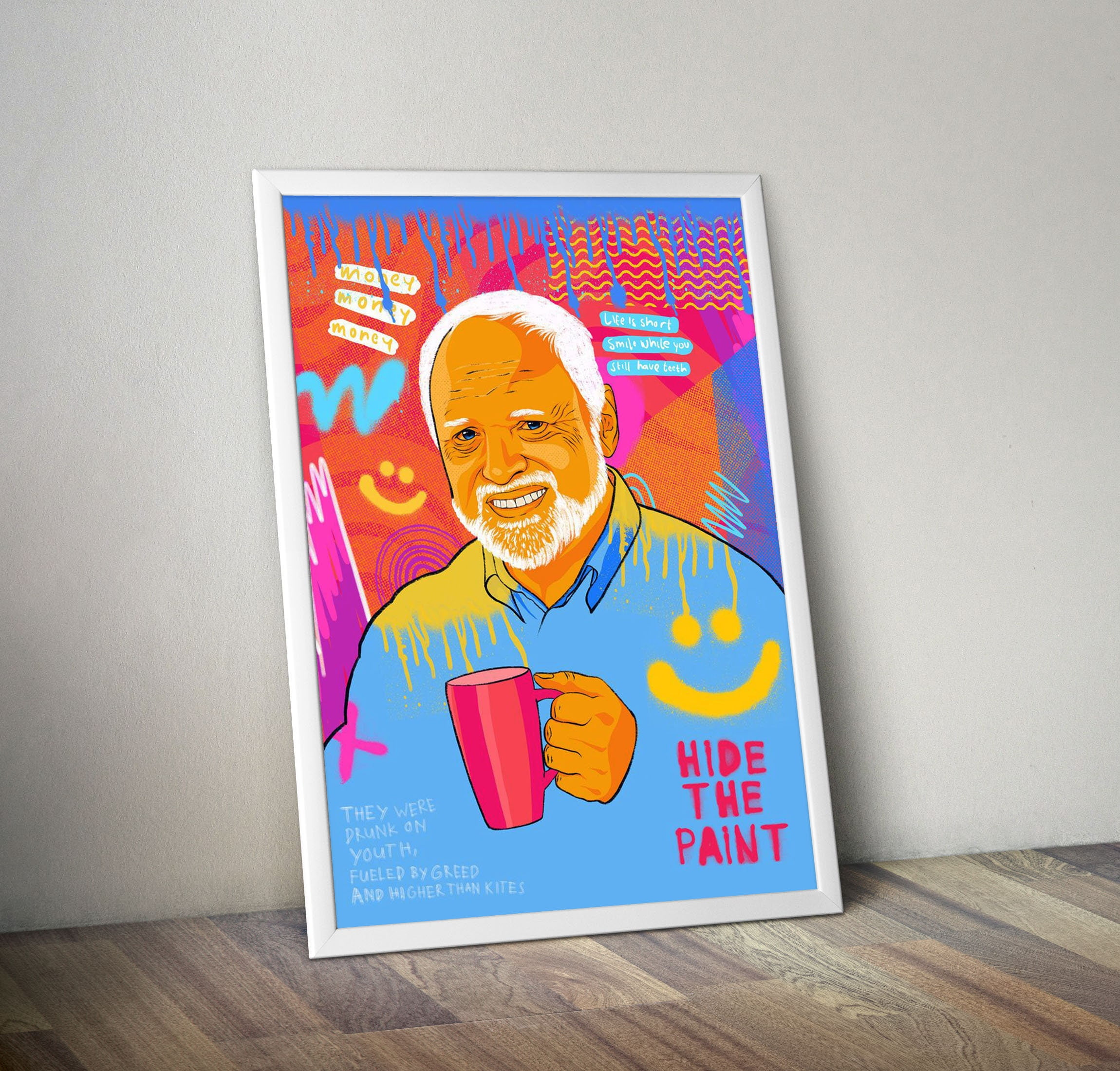 POSTER Hide the pain Harold Poster Funny Memes Funny Present Meme ...
