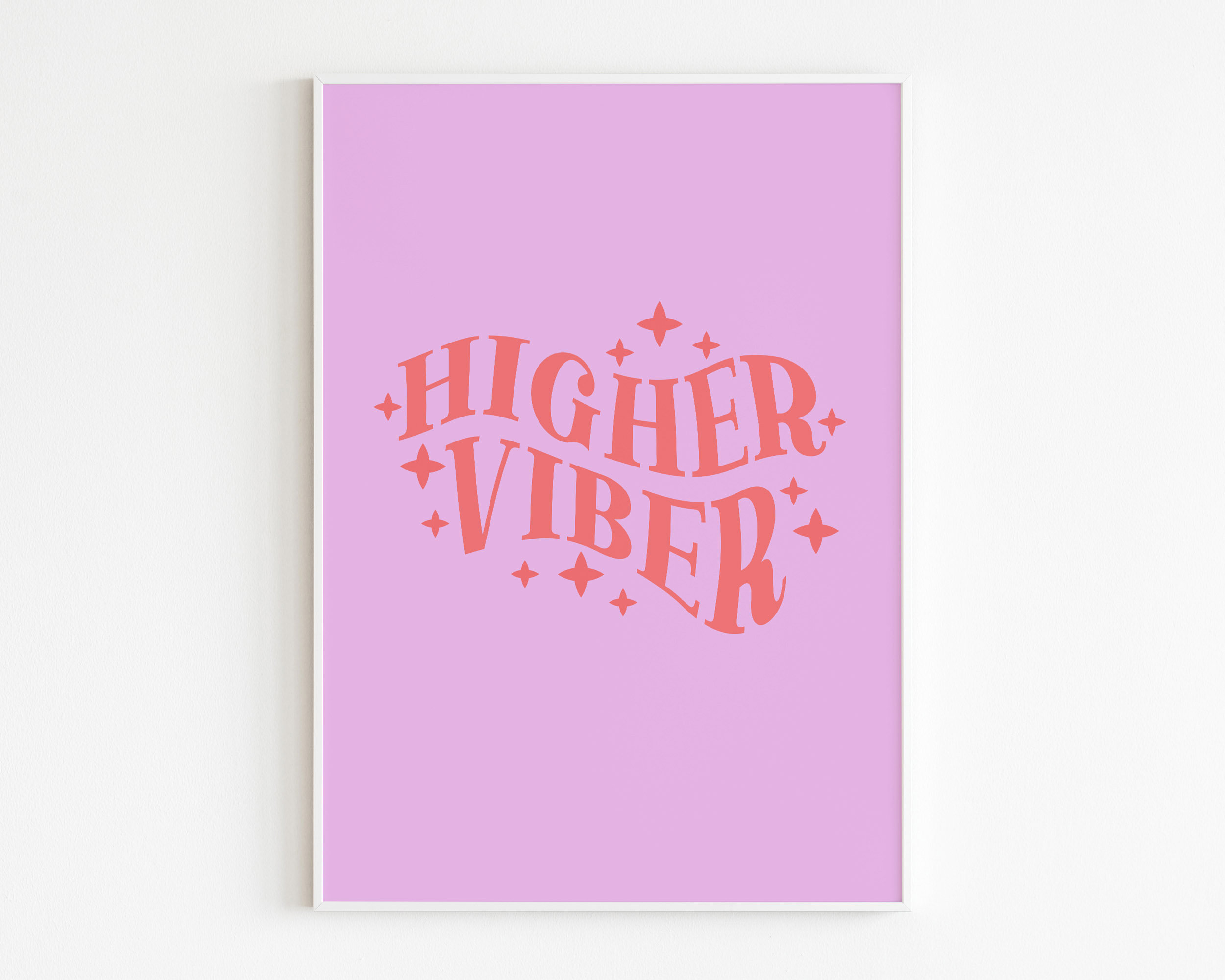 POSTER Higher Viber Quote Printable Wall Art, Danish Pastel Decor ...