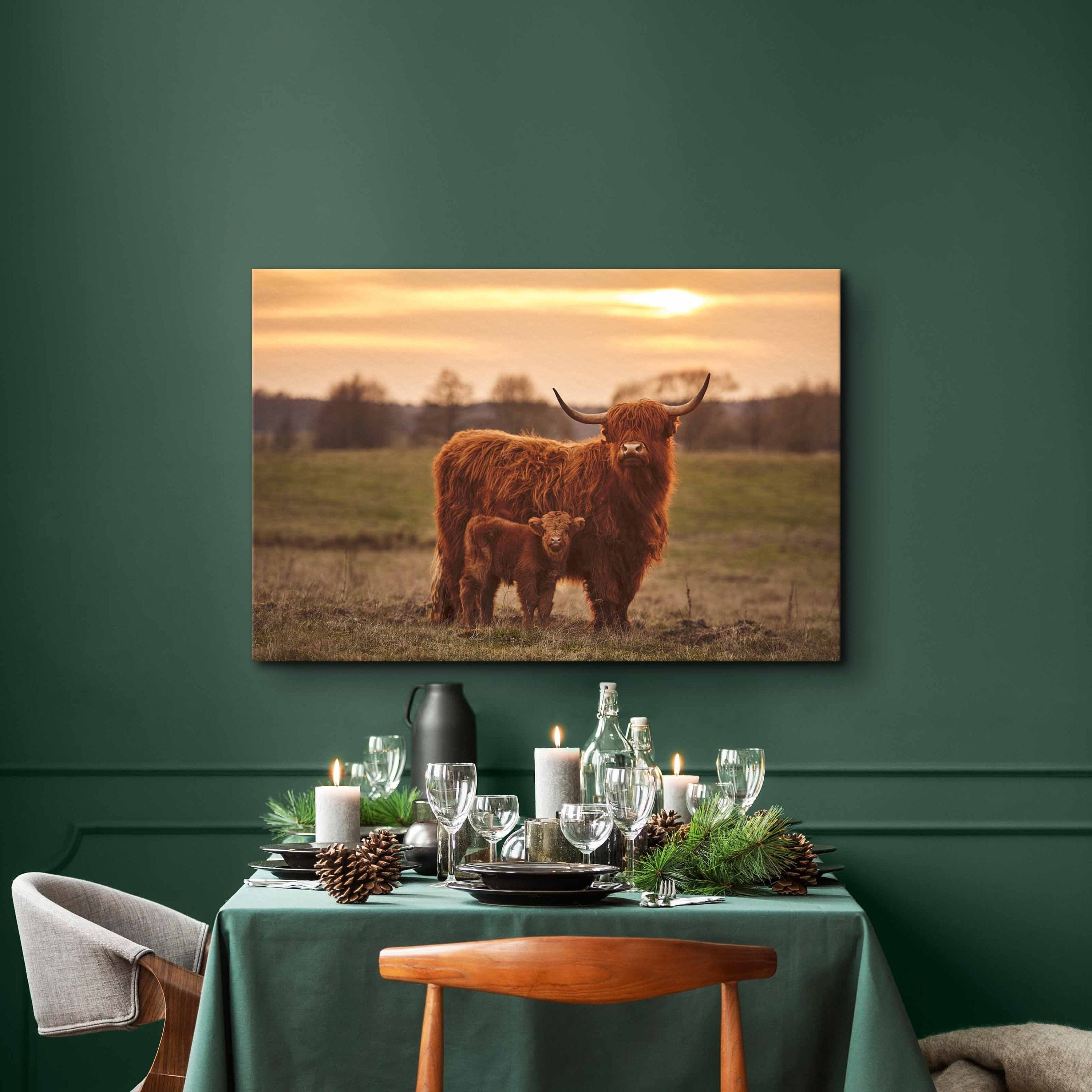 Poster Highland Cow Poster , Brown Cow Wall Art, Highlander Cattle ...