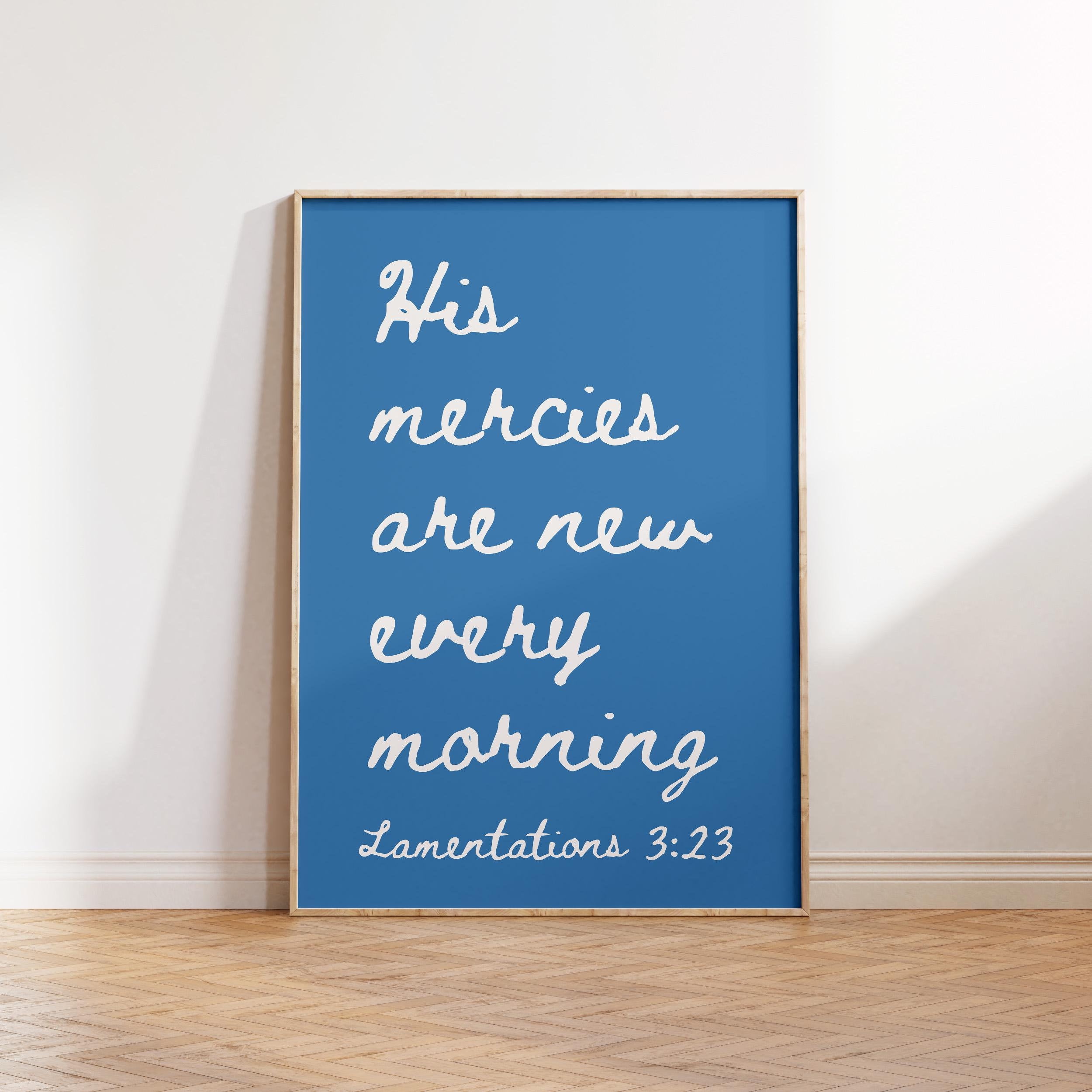 POSTER His Mercies Are New Every Morning, Christian Wall Art, Coastal ...