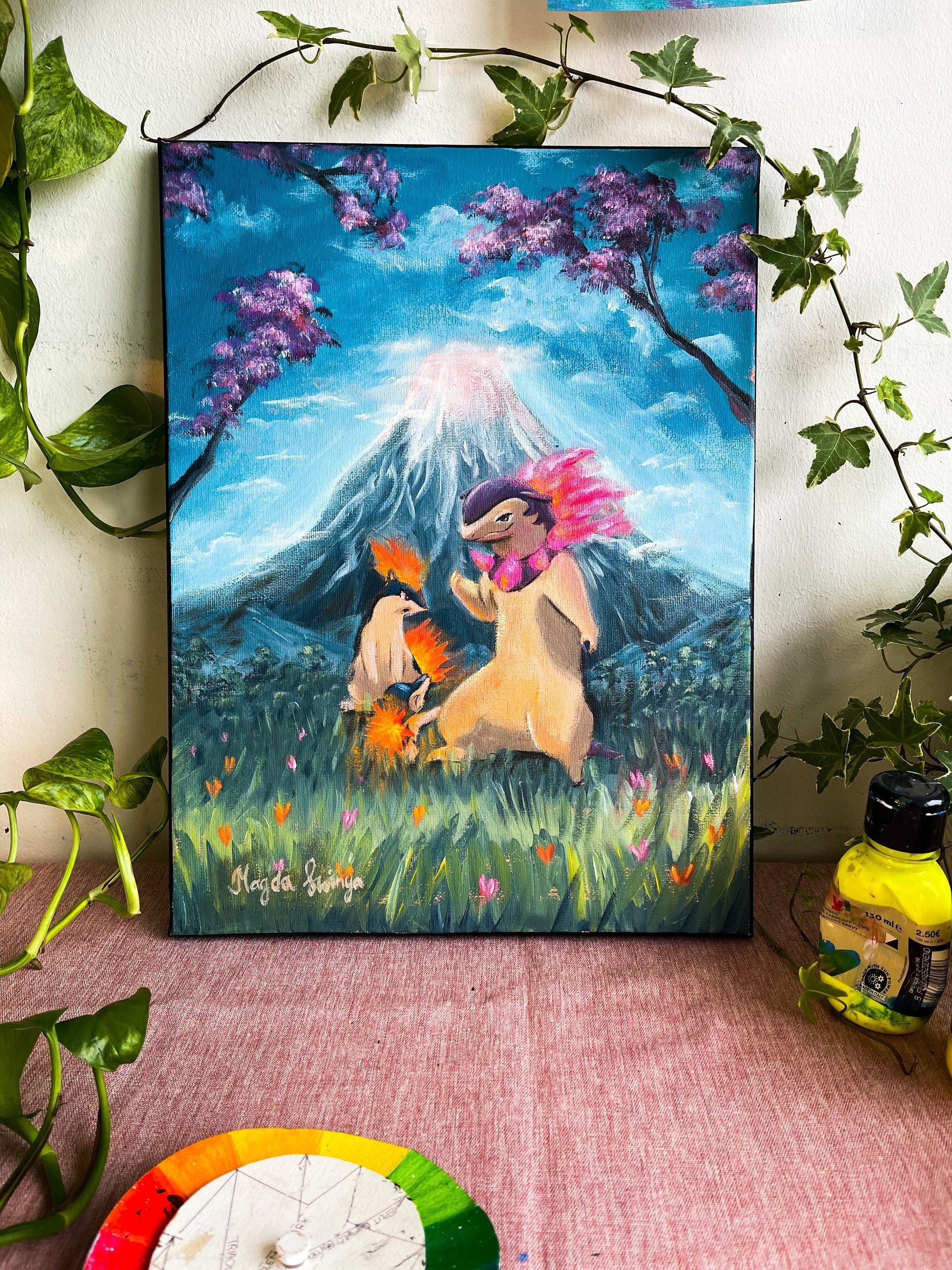 POSTER Hisuian Typhlosion evolution Pokemon painting, Pokemon Legends ...