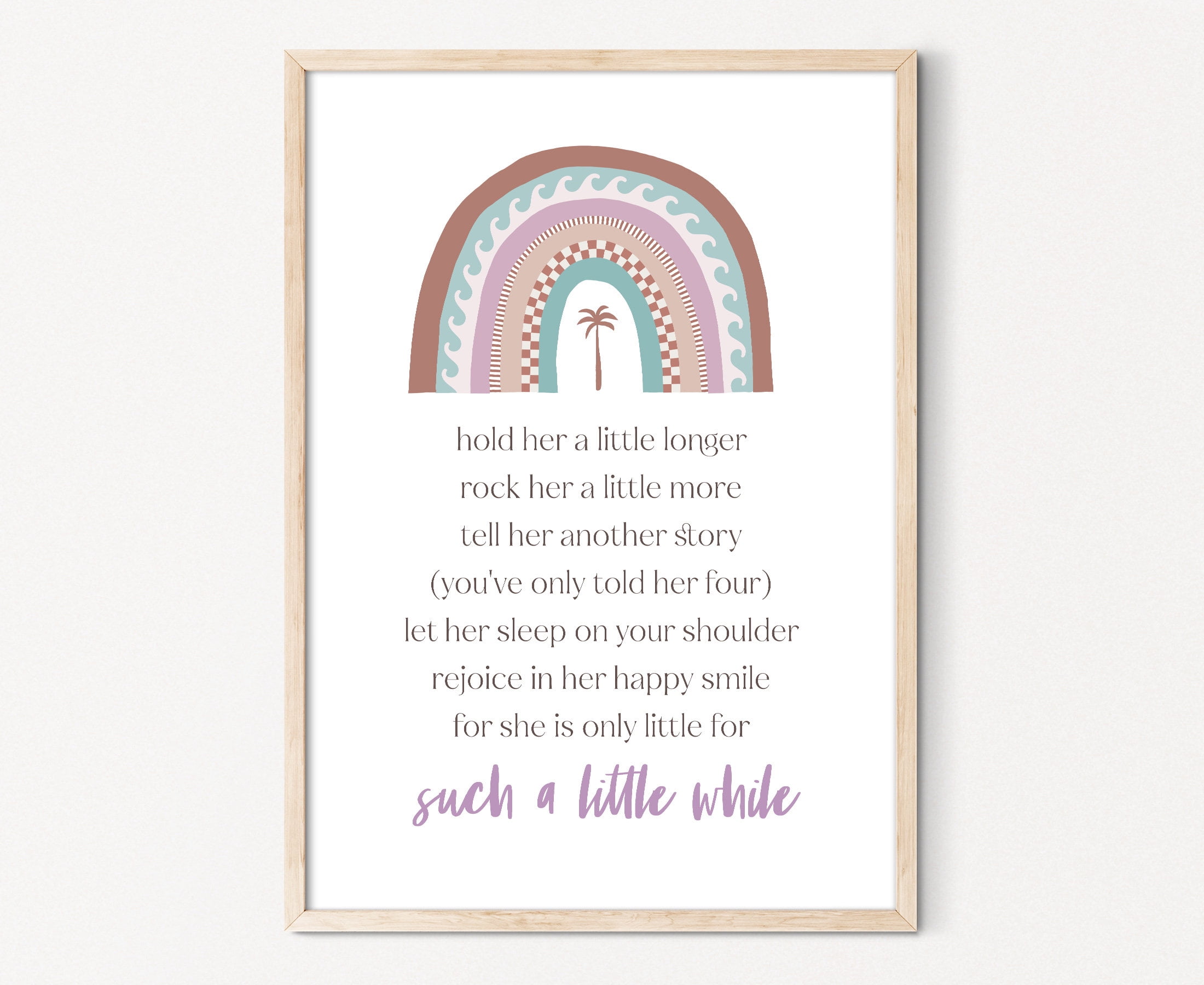 POSTER Hold Her a Little Longer Baby Girl Nursery Quote Art, Beachy ...