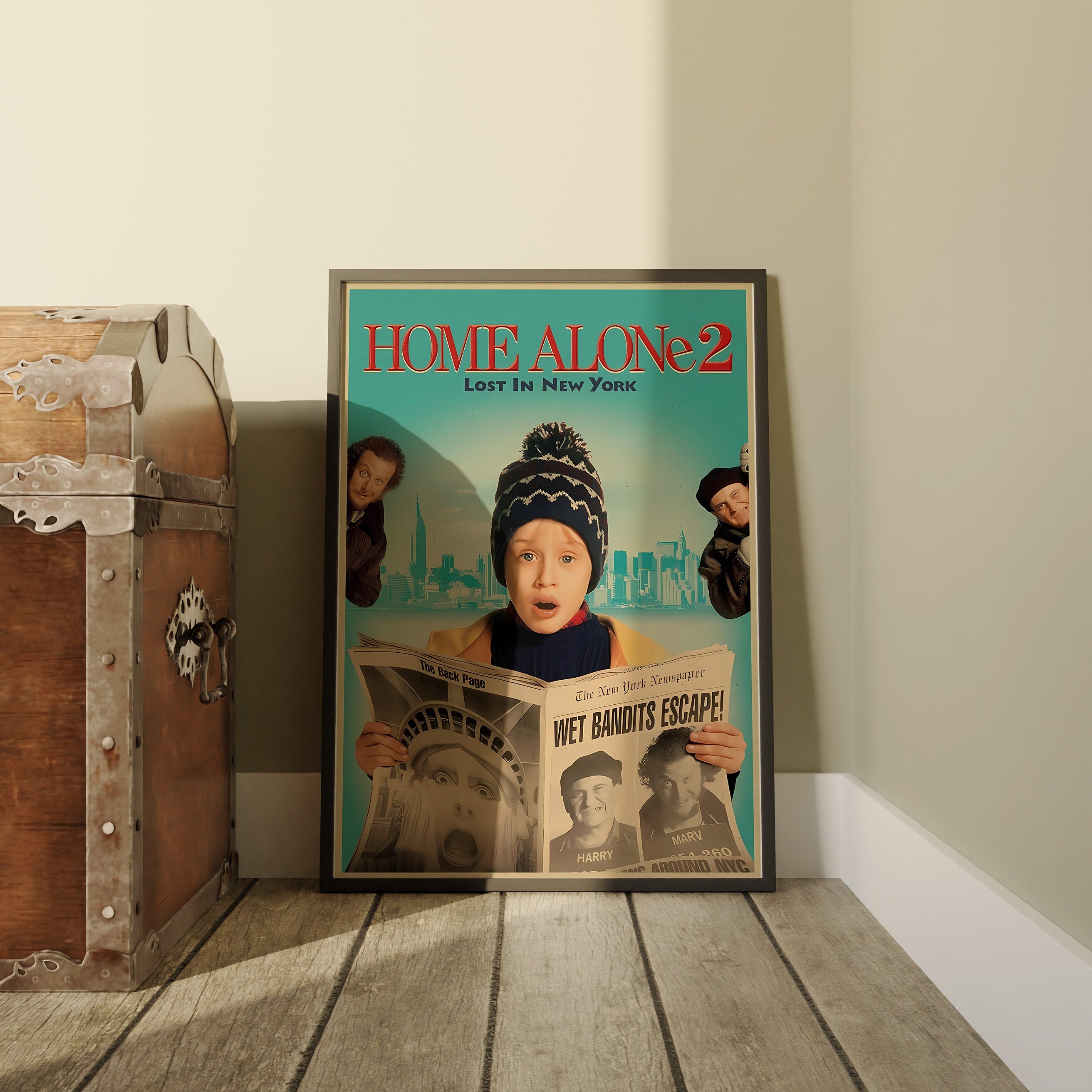 POSTER Home Alone Poster, Kevin McCallister Wall Art, Kraft Paper Print ...