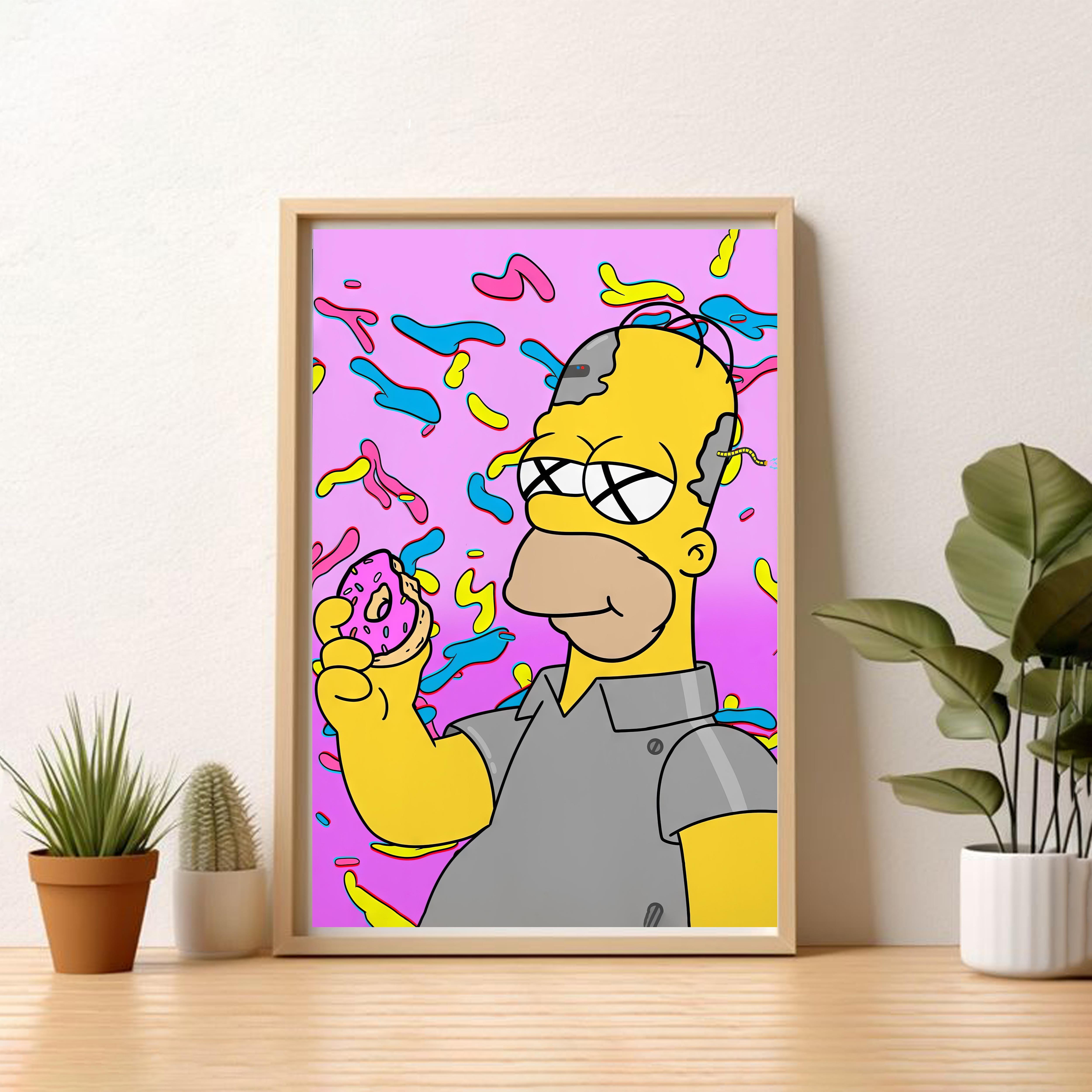 POSTER Homer Simpson Cereal Fire, The Simpsons - Chaotic Chef Kitchen ...