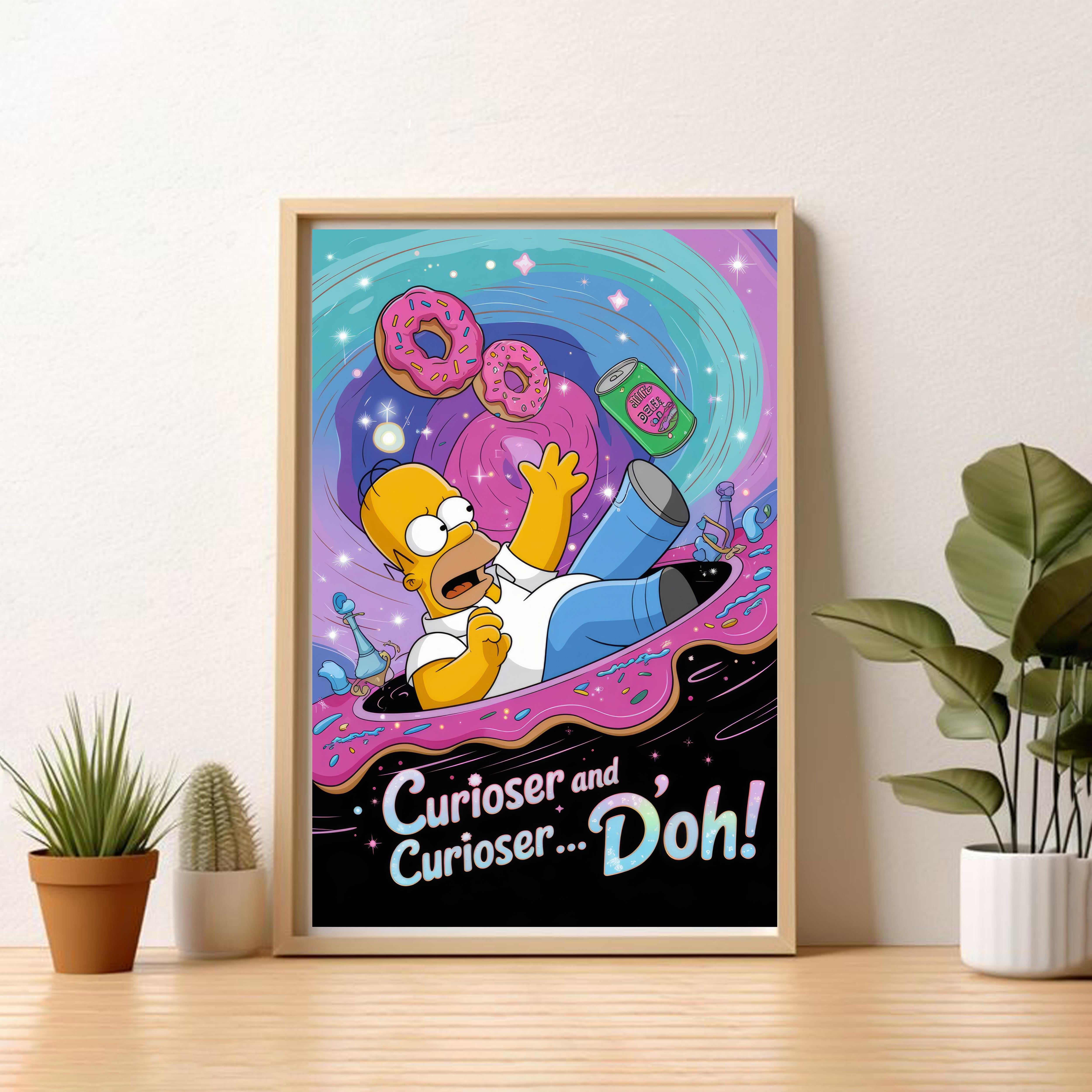 POSTER Homer Simpson Pop-Art Poster - Vibrant Cyberpunk Style, Quirky ...