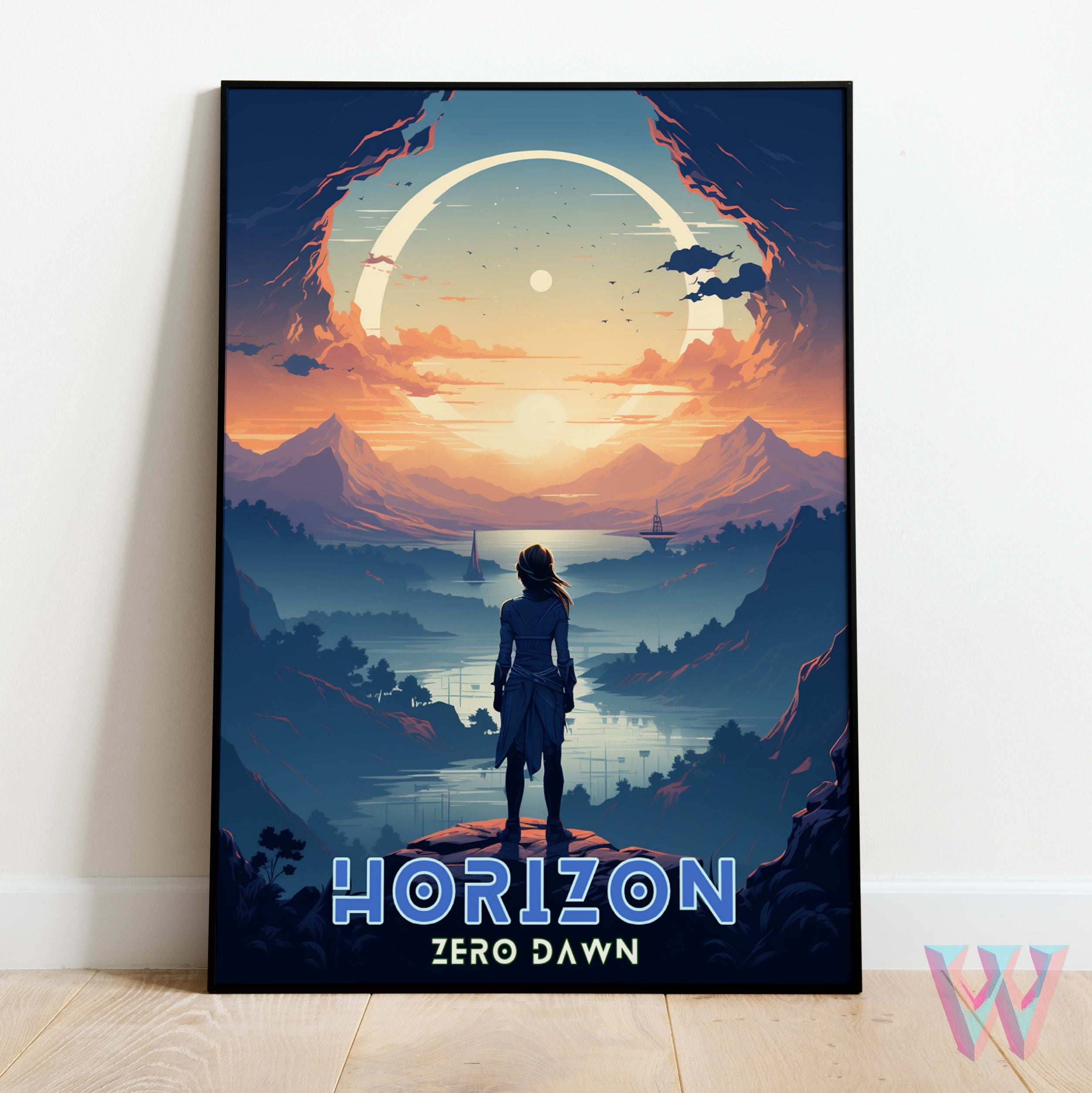 POSTER Horizon Zero Dawn Inspired Poster - Aloy in Silent Echo, Sunset ...