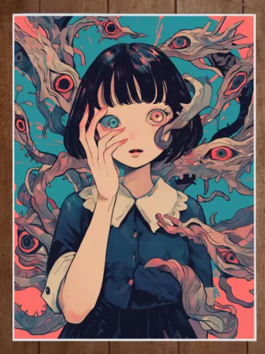 POSTER Horror Creature Anime Style Junji Ito Inspired Poster UNFRAMED ...