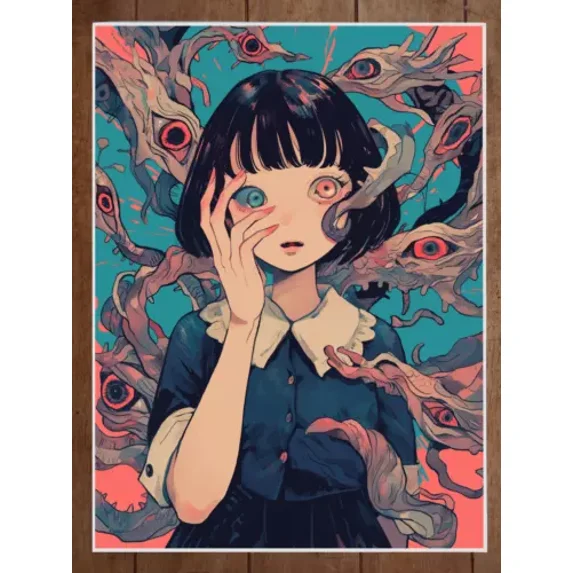 POSTER Horror Creature Anime Style Junji Ito Inspired Poster UNFRAMED ...