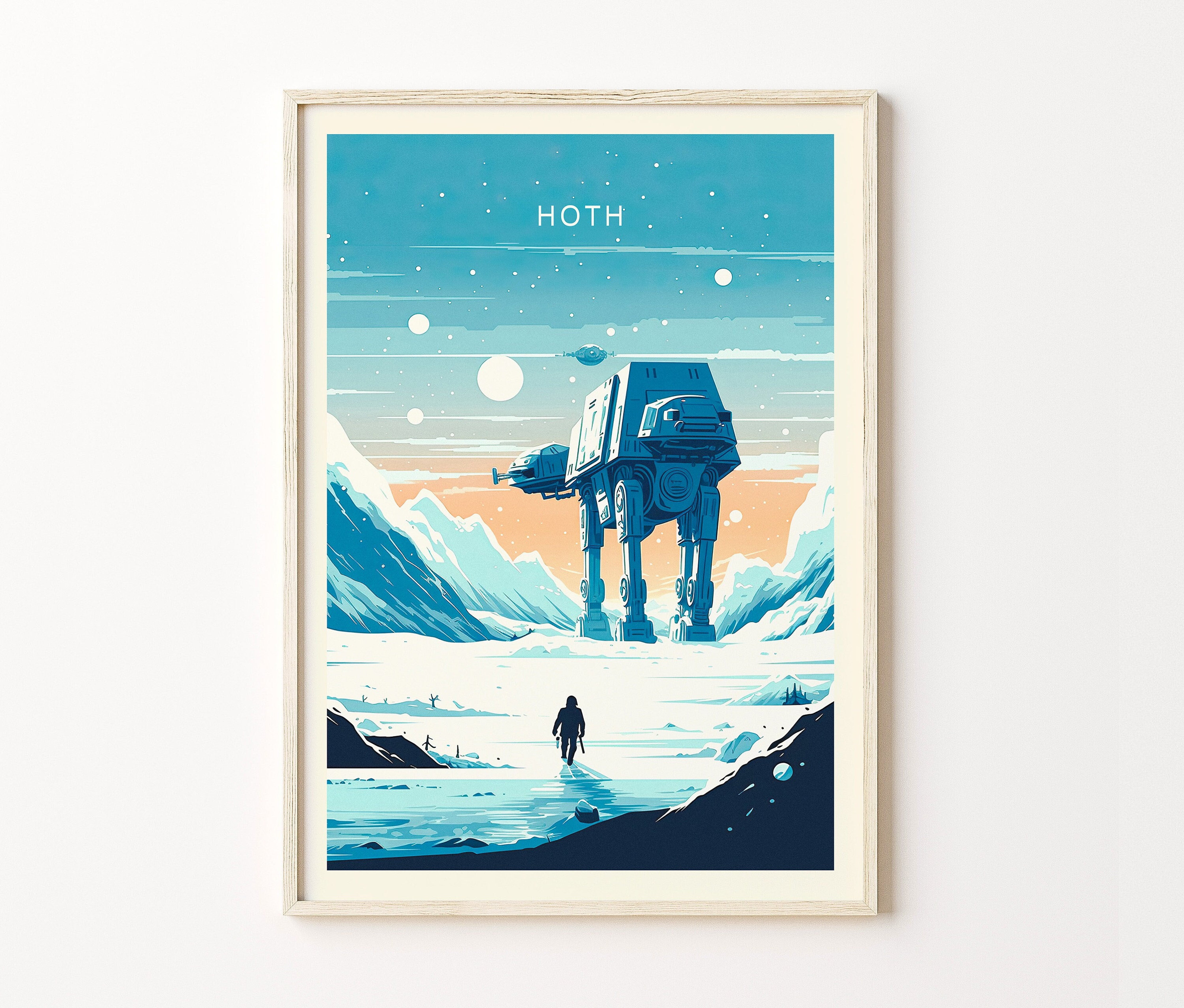 POSTER Hoth Travel Poster, Minimalist Retro Travel Print, Tatooine ...