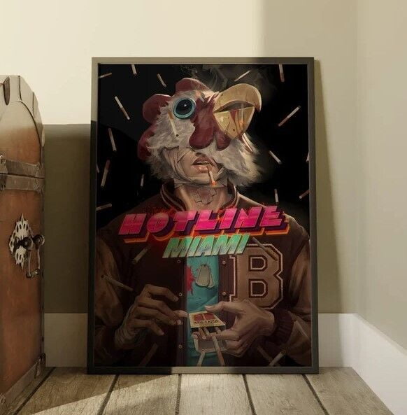 POSTER Hotline Miami Poster, Retro Gaming Wall Art, Kraft Paper Print ...