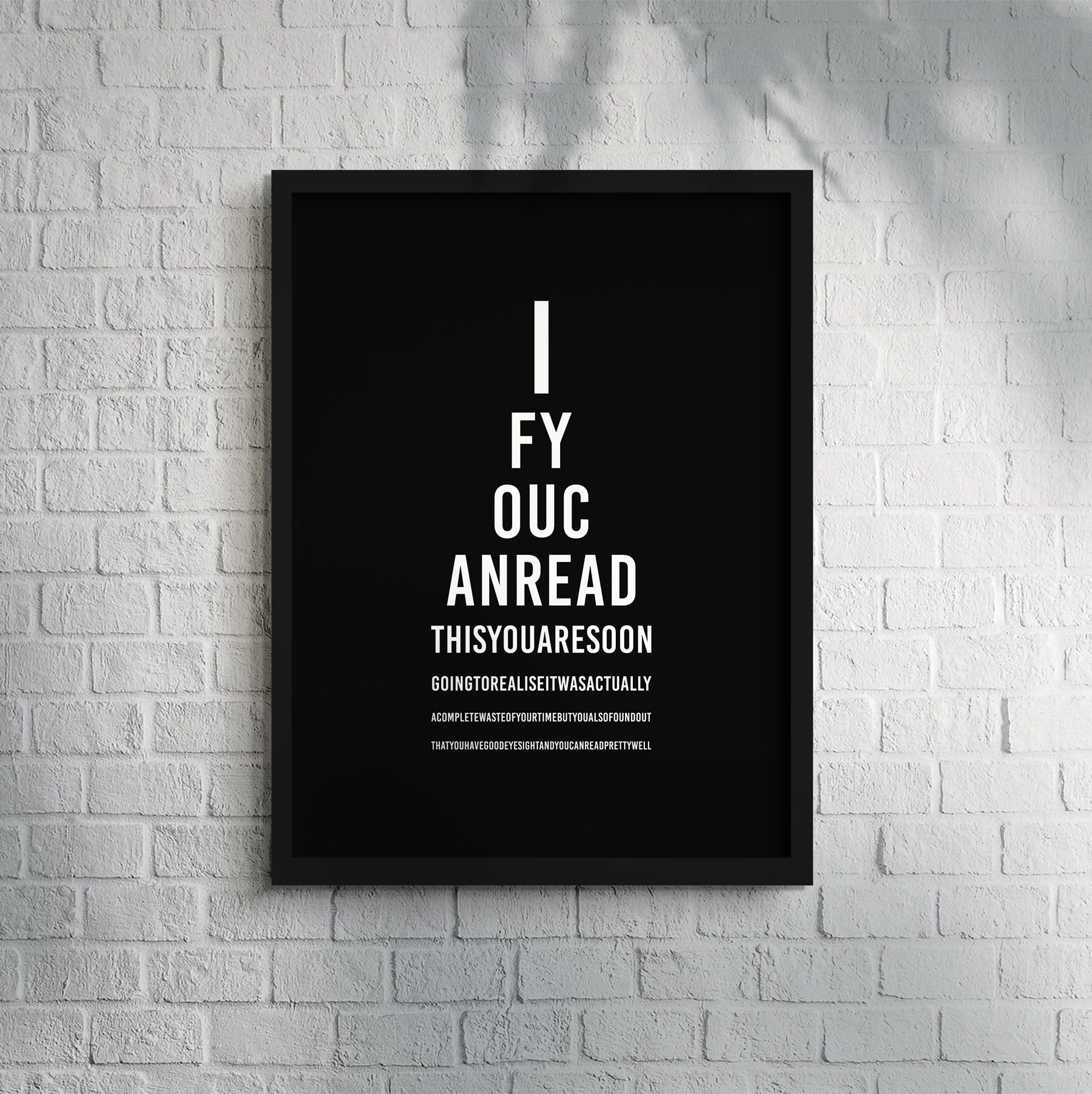 POSTER Humorous eye test poster | Home decor wall art | Opticians chart ...