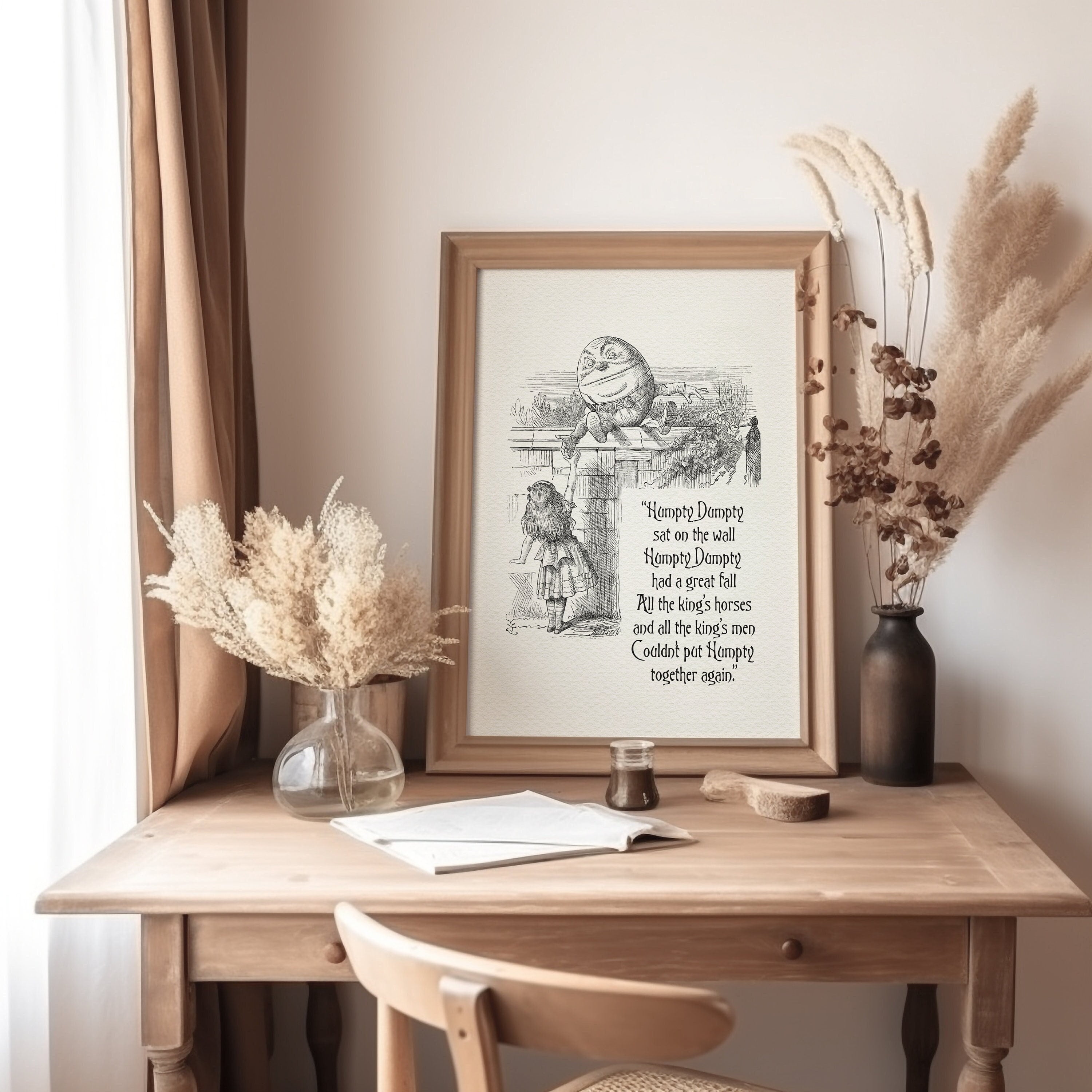 POSTER Humpty Dumpty sat on a wall - classic style quote poster Alice's ...