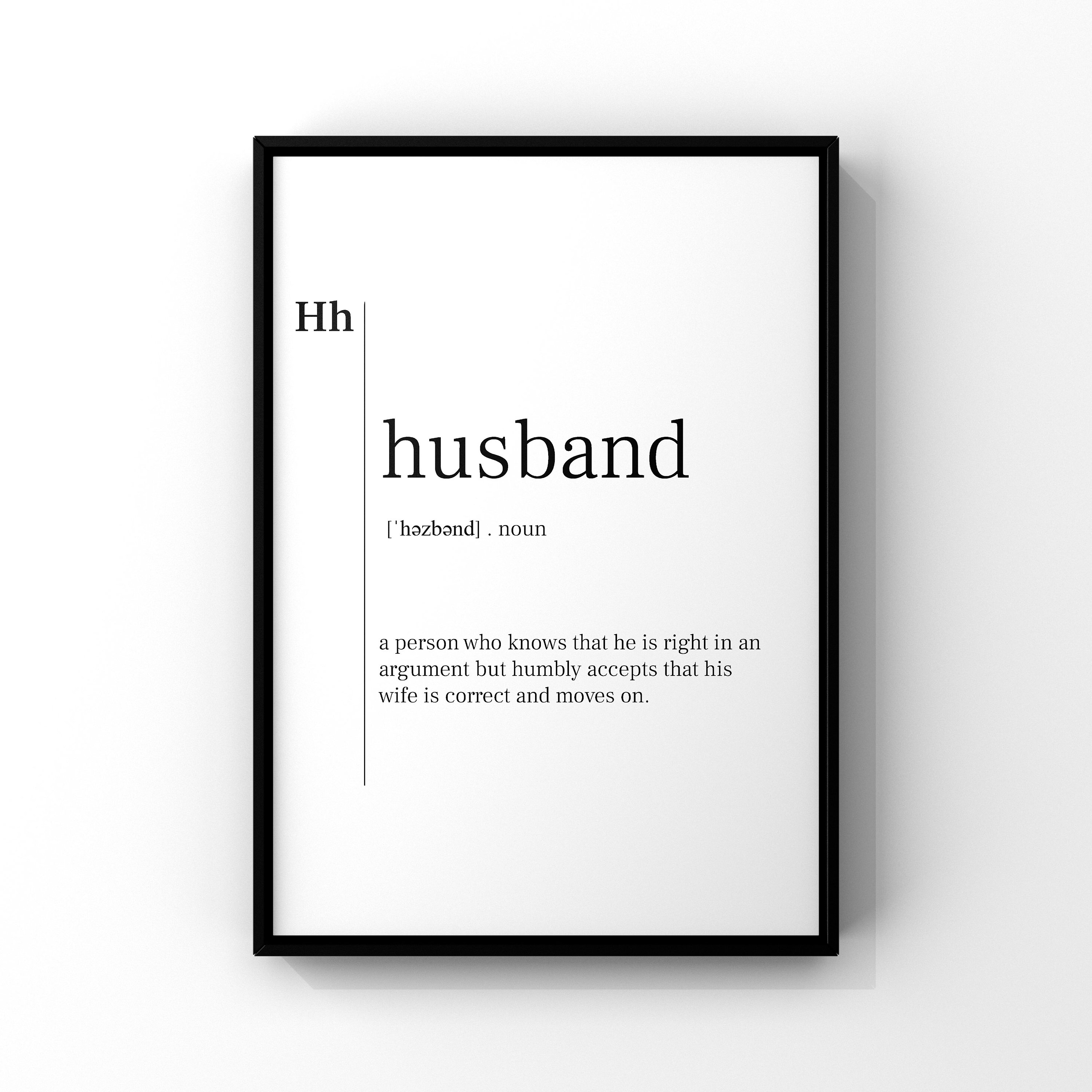 POSTER Husband,Husband Print,Husband Poster,Husband Sign,Husband Quote ...
