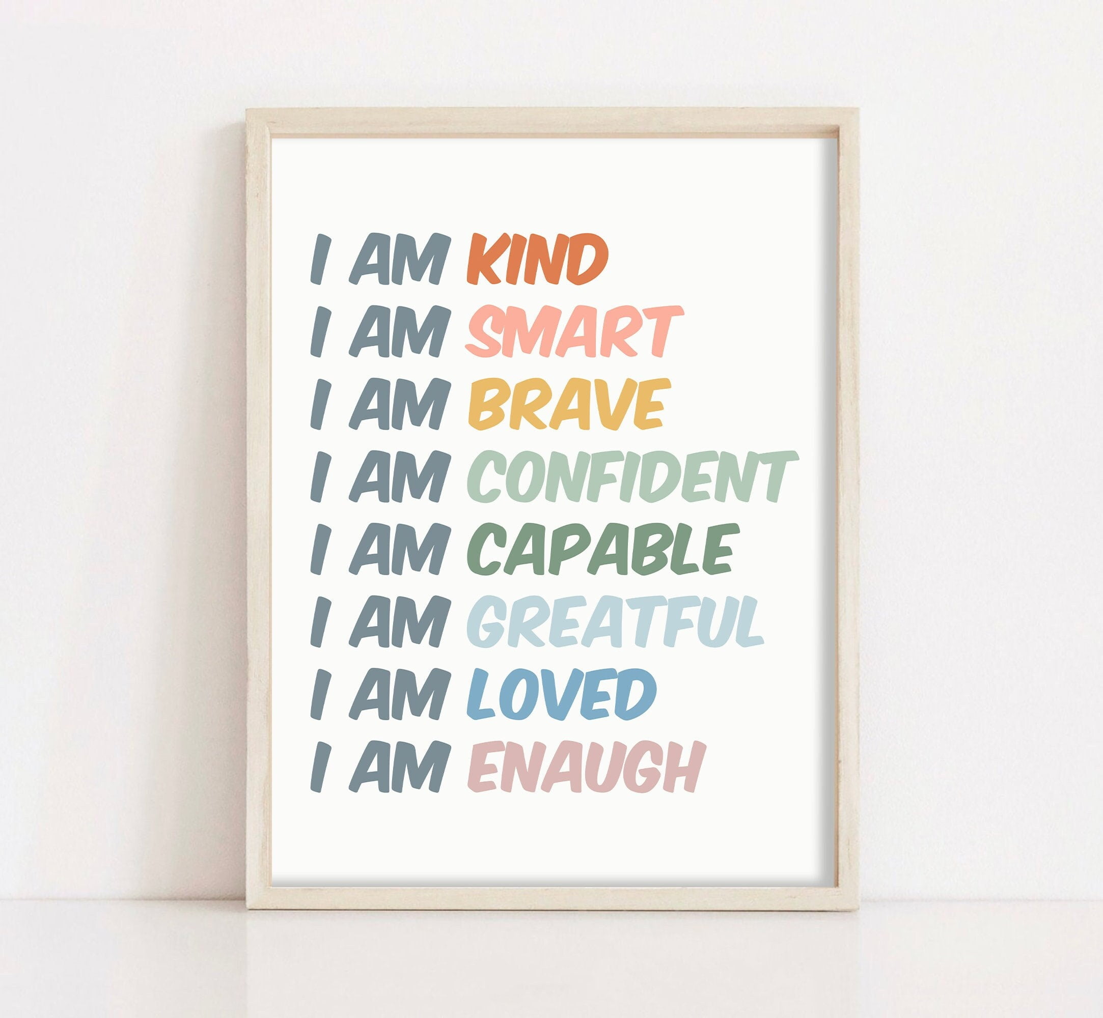 POSTER I Am Affirmations Poster for Kids, Classroom Decor, Playroom ...
