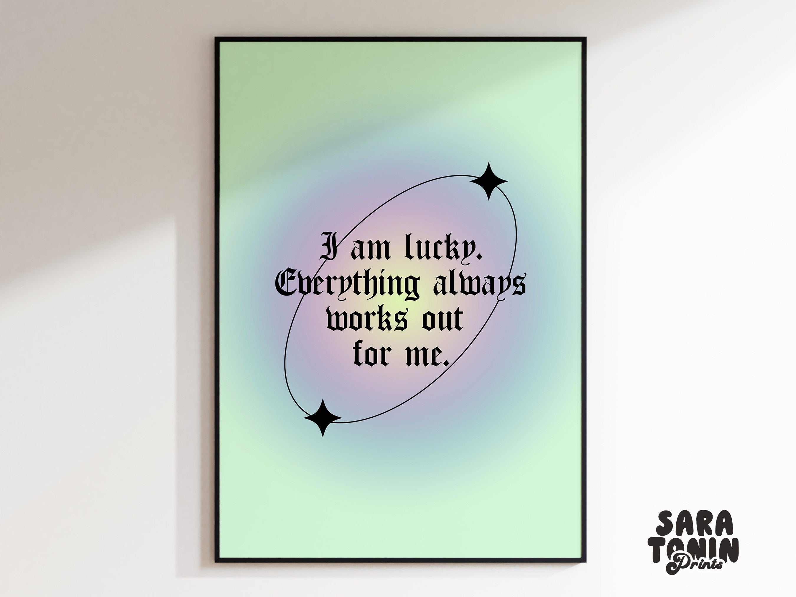 Poster I Am Lucky Affirmation Print, Lucky Girl Syndrome, Trendy ...