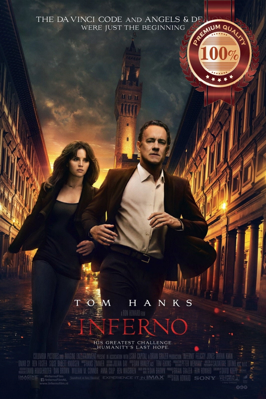 POSTER INFERNO TOM HANKS 2016 ORIGINAL OFFICIAL MOVIE FILM PRINT ...