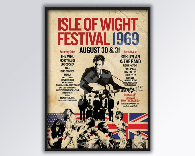 POSTER ISLE of WIGHT FESTIVAL 1969 Poster .-UNFRAMED - Walmart.com