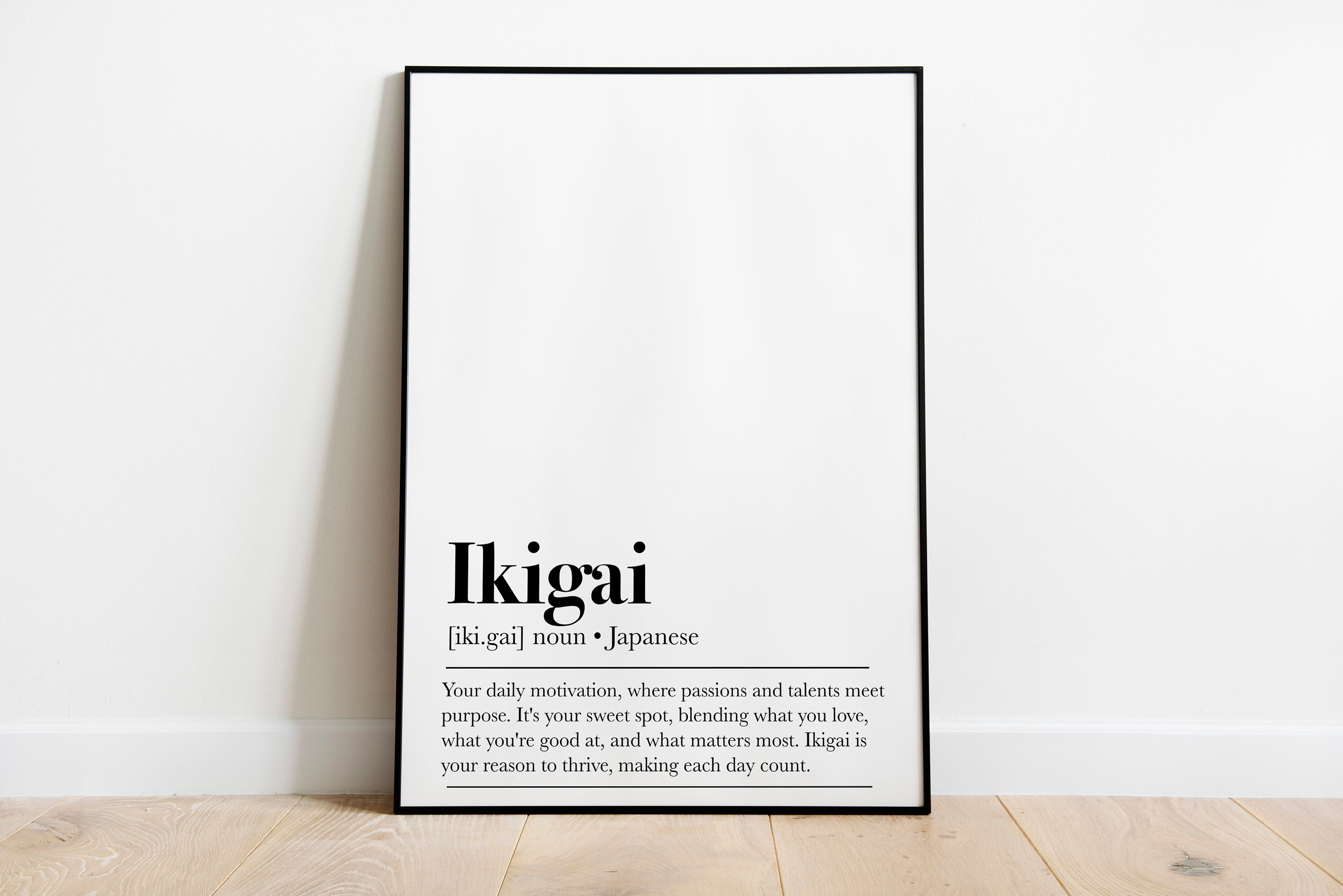 POSTER Ikigai Definition Print, Ikigai Wall Art, Ikigai Print, Ikigai ...