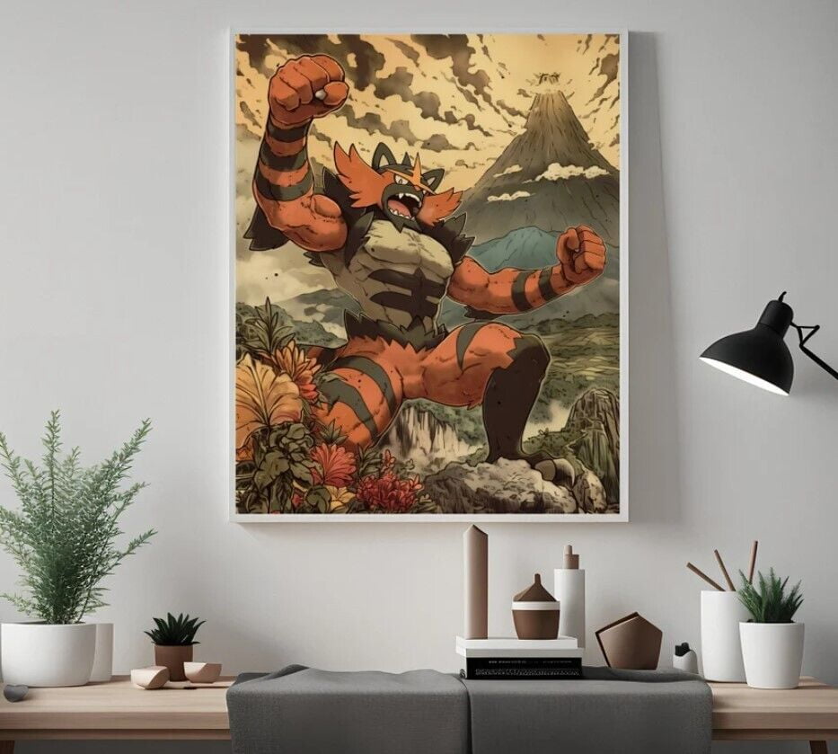 POSTER Incineroar Pokemon, Anime Poster, High Quality, Printable Wall ...