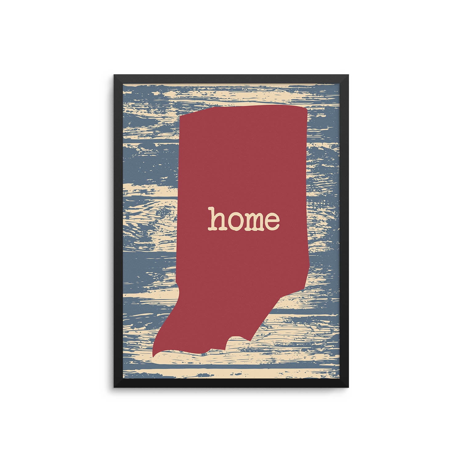 POSTER Indiana Home State Poster - Hoosier State Rustic Map Art ...