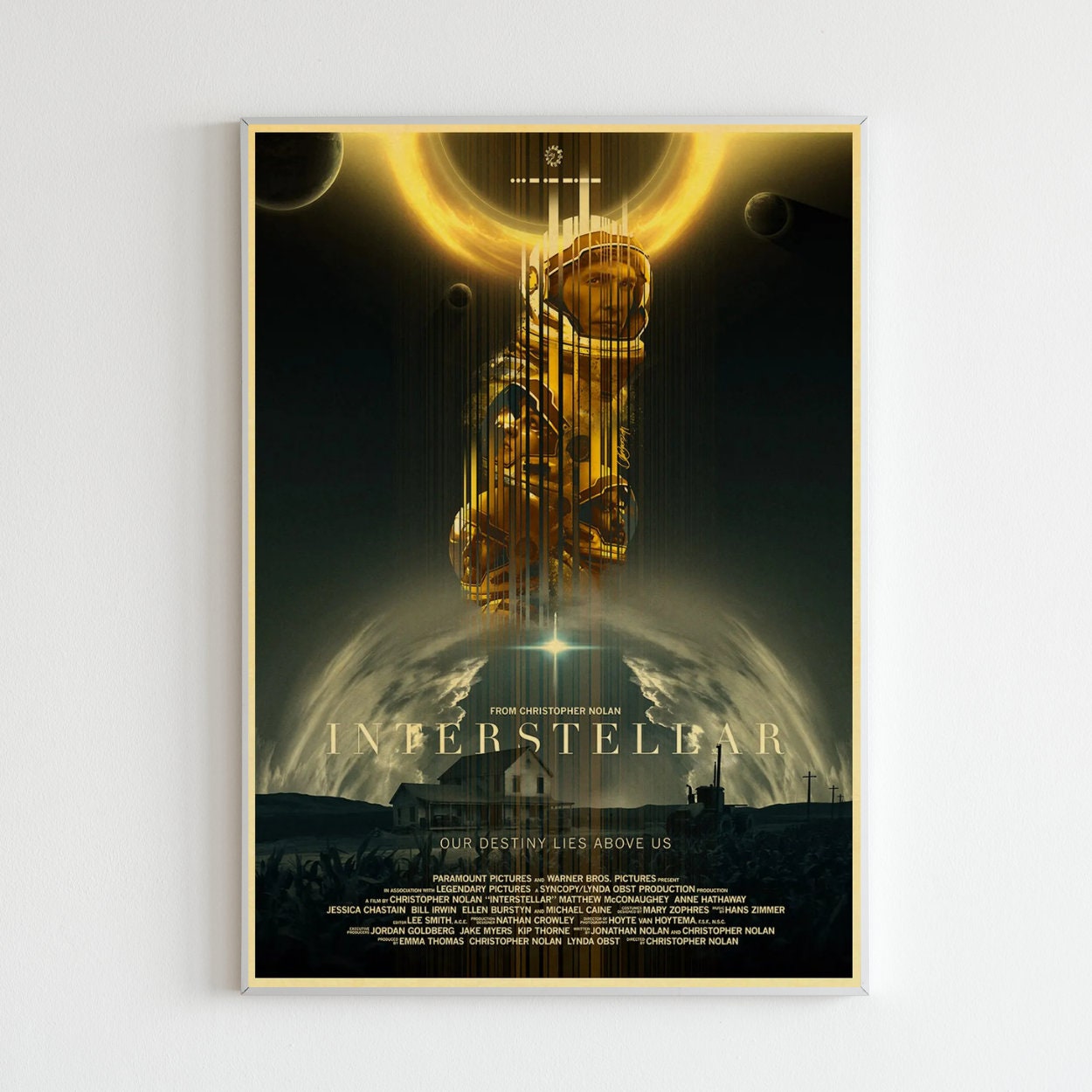 POSTER Interstellar Retro Poster, Cooper Wall Art, Sci-Fi Film Vintage ...
