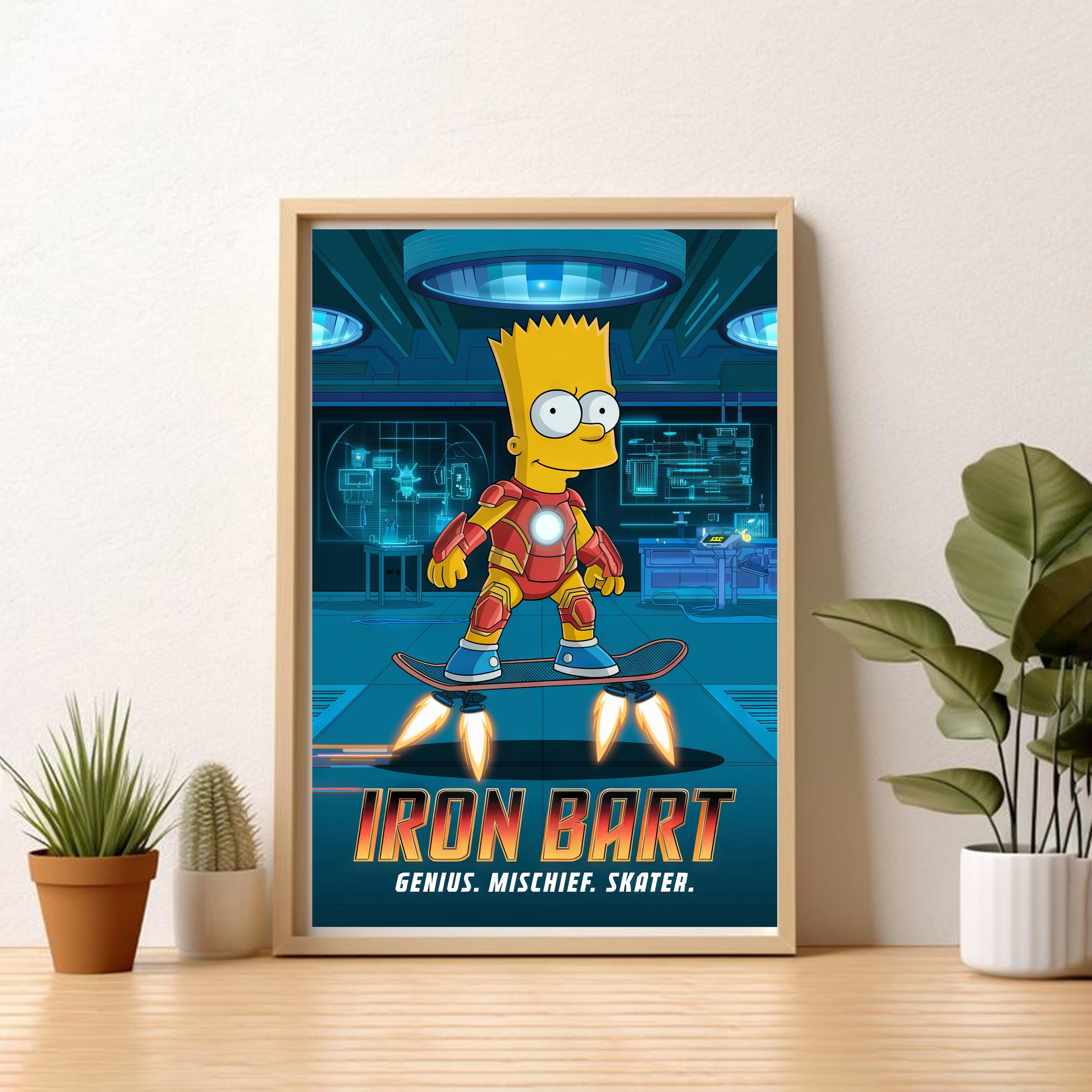 POSTER Iron Bart Poster - Bart Simpson as Iron Man, Marvel-Inspired ...