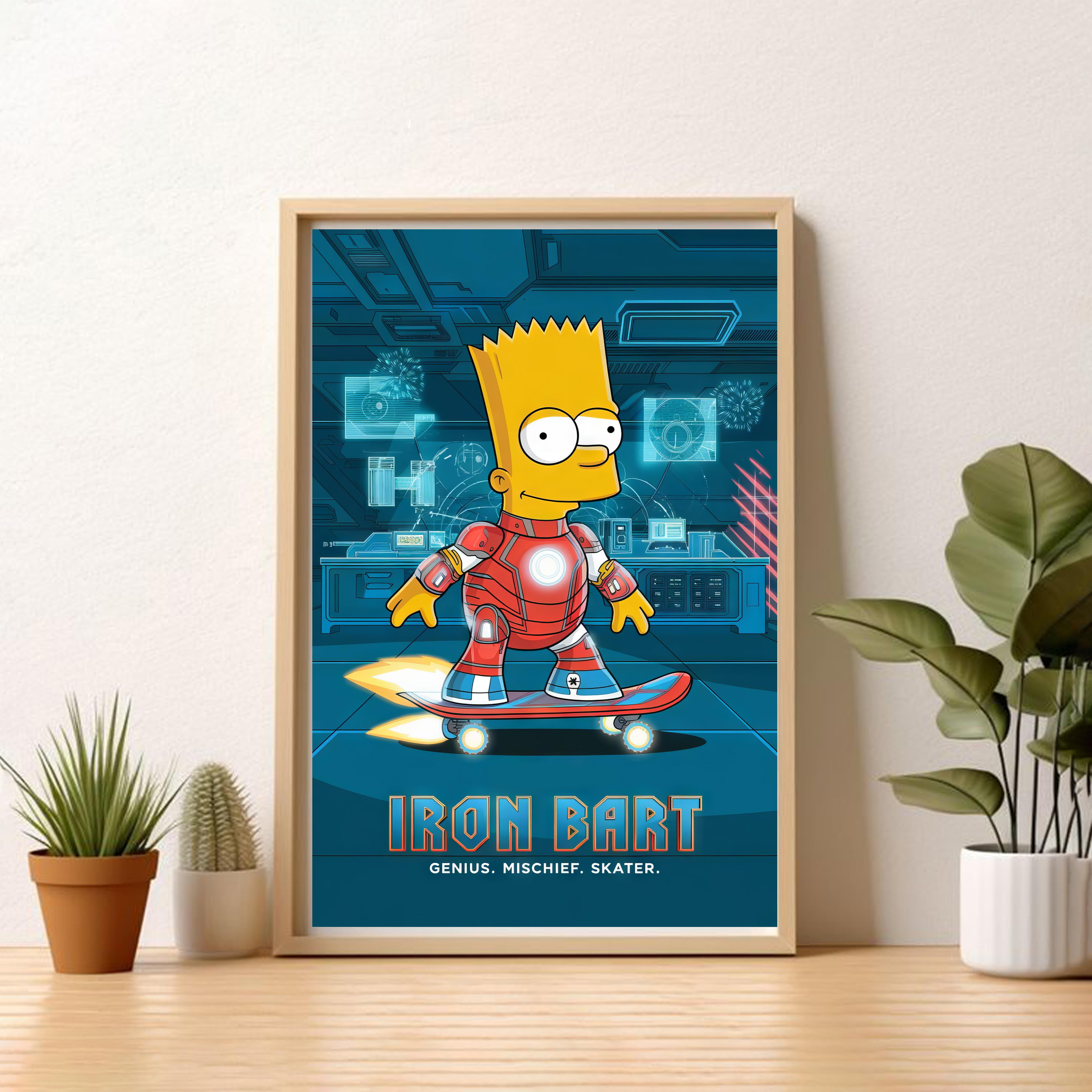POSTER Iron Bart Poster - Bart Simpson as Iron Man, Marvel-Inspired ...
