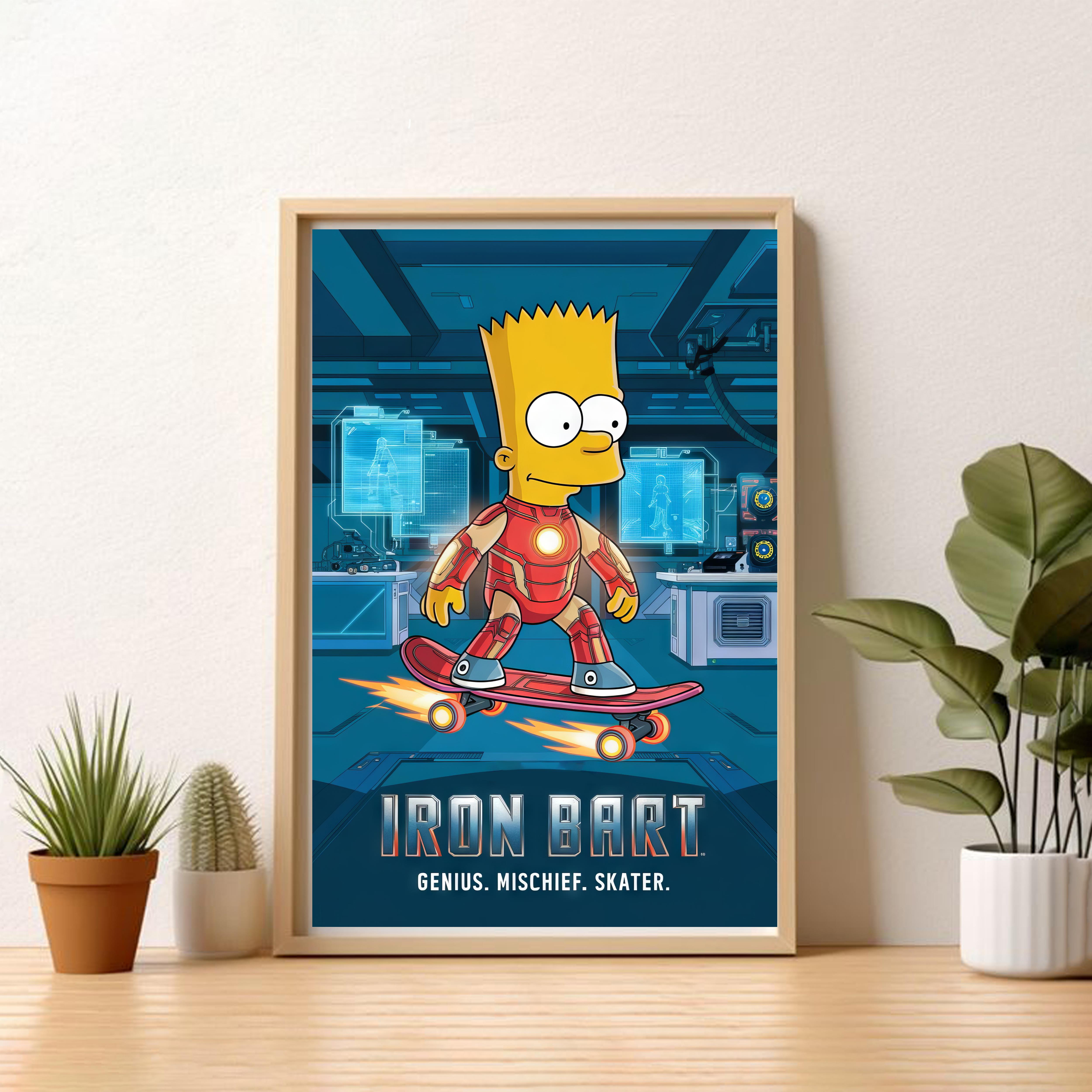 POSTER Iron Bart Poster - Bart Simpson as Iron Man, Marvel-Inspired ...