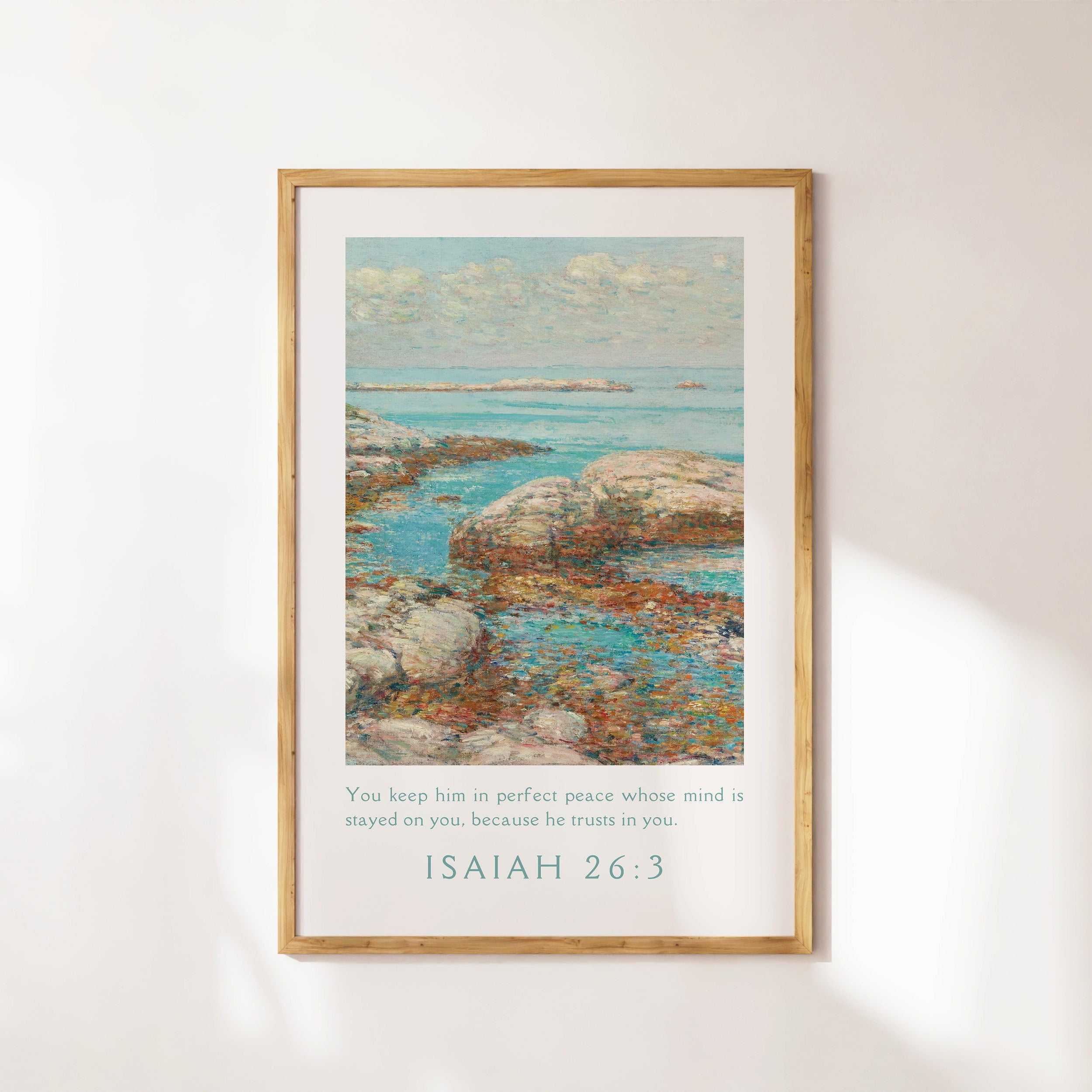 Poster Isaiah 26:3 Vintage Christian Wall Art Coastal Granddaughter ...