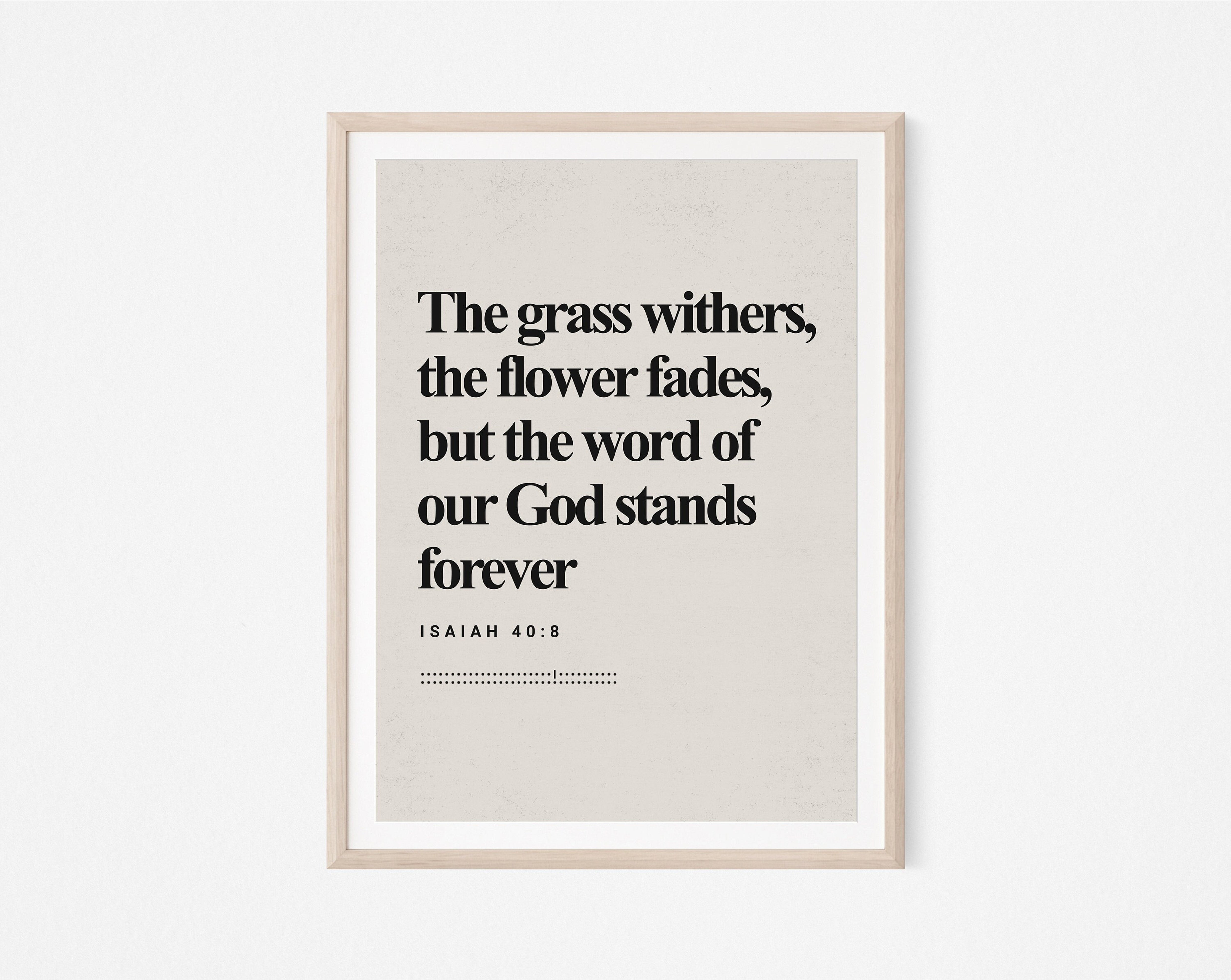 POSTER Isaiah 40:8, Bible Verse, Modern Bible, Scripture Wall Art ...