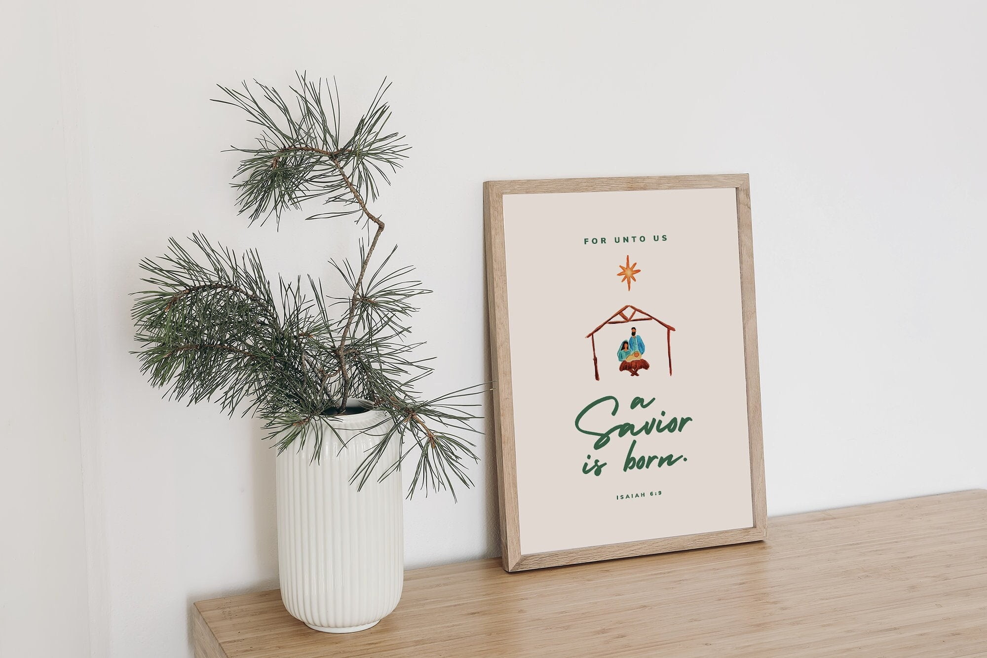 POSTER Isaiah 9:6 | A Savior Is Born | | Christmas Wall Art | Bible ...