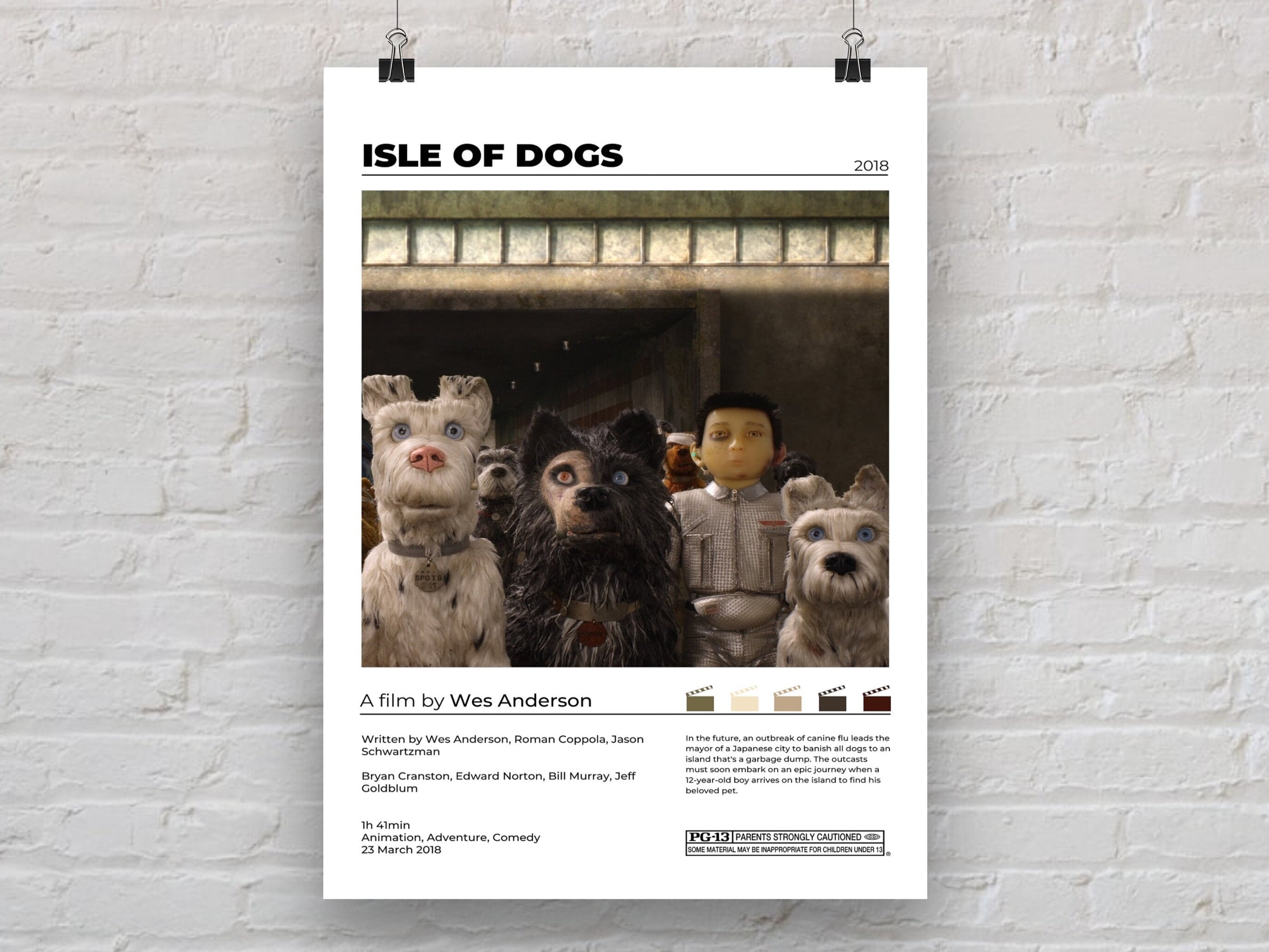 POSTER Isle of Dogs Poster | Wes Anderson | Minimalist Movie Poster ...
