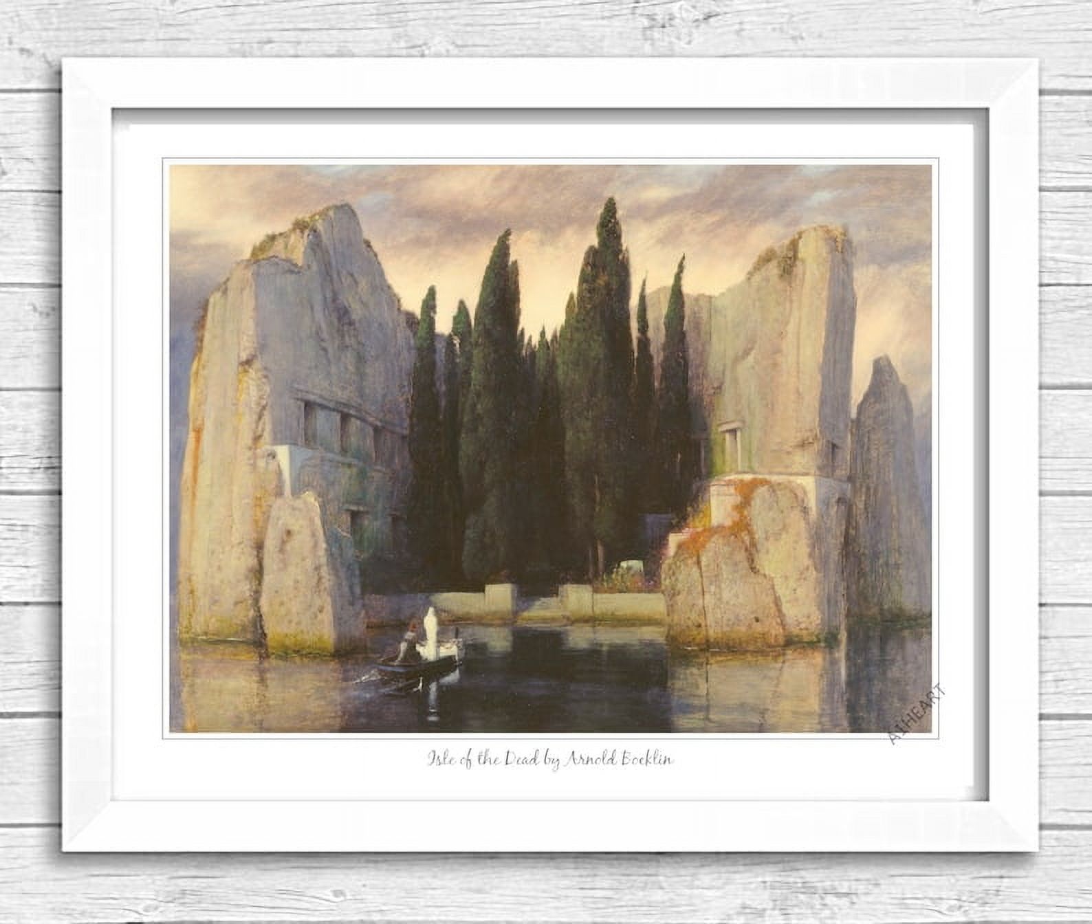 POSTER Isle of the Dead by Arnold Bocklin Art Poster. A cemetery in the ...