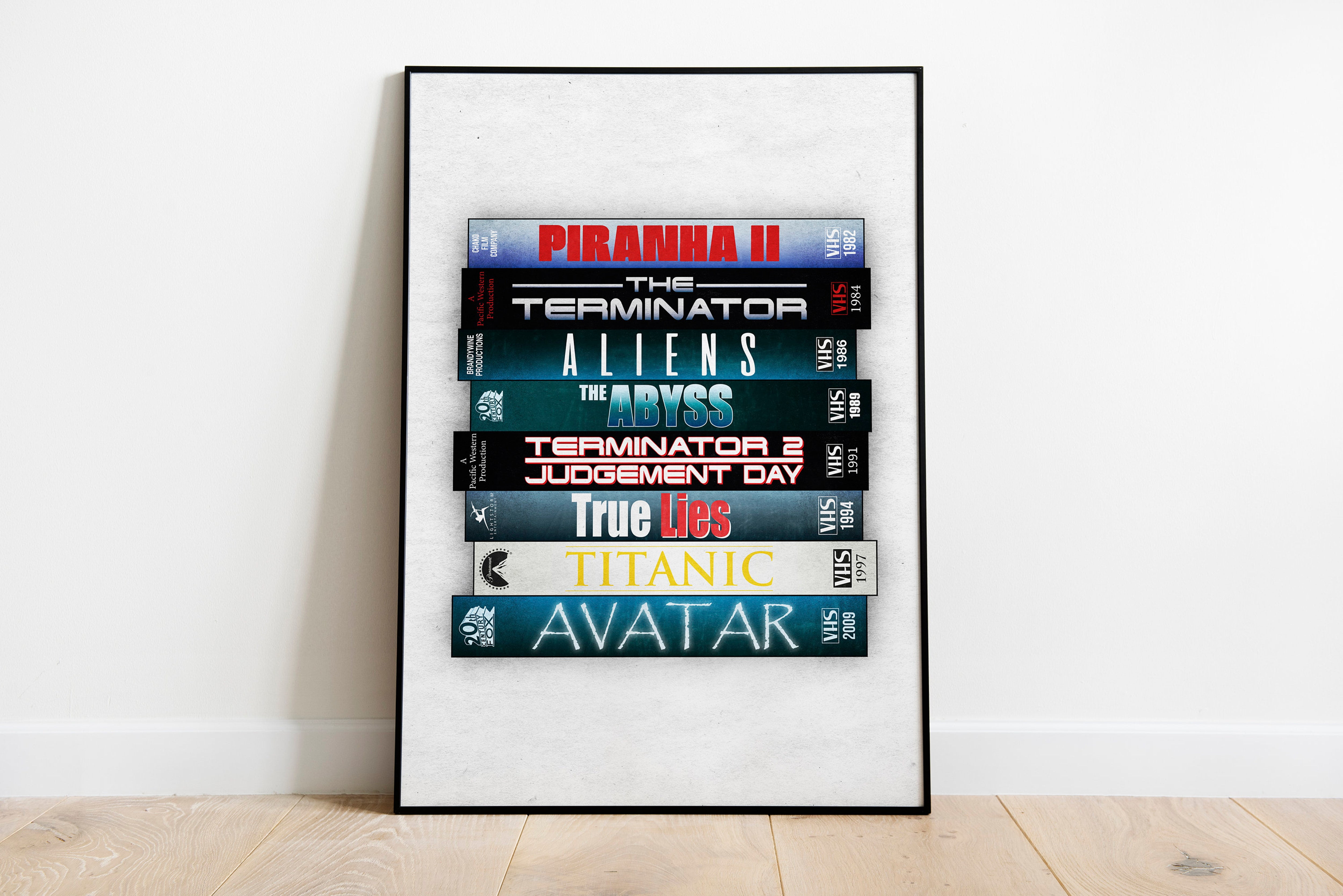 POSTER James Cameron Movie Poster Retro VHS Print - Birthday Wedding ...